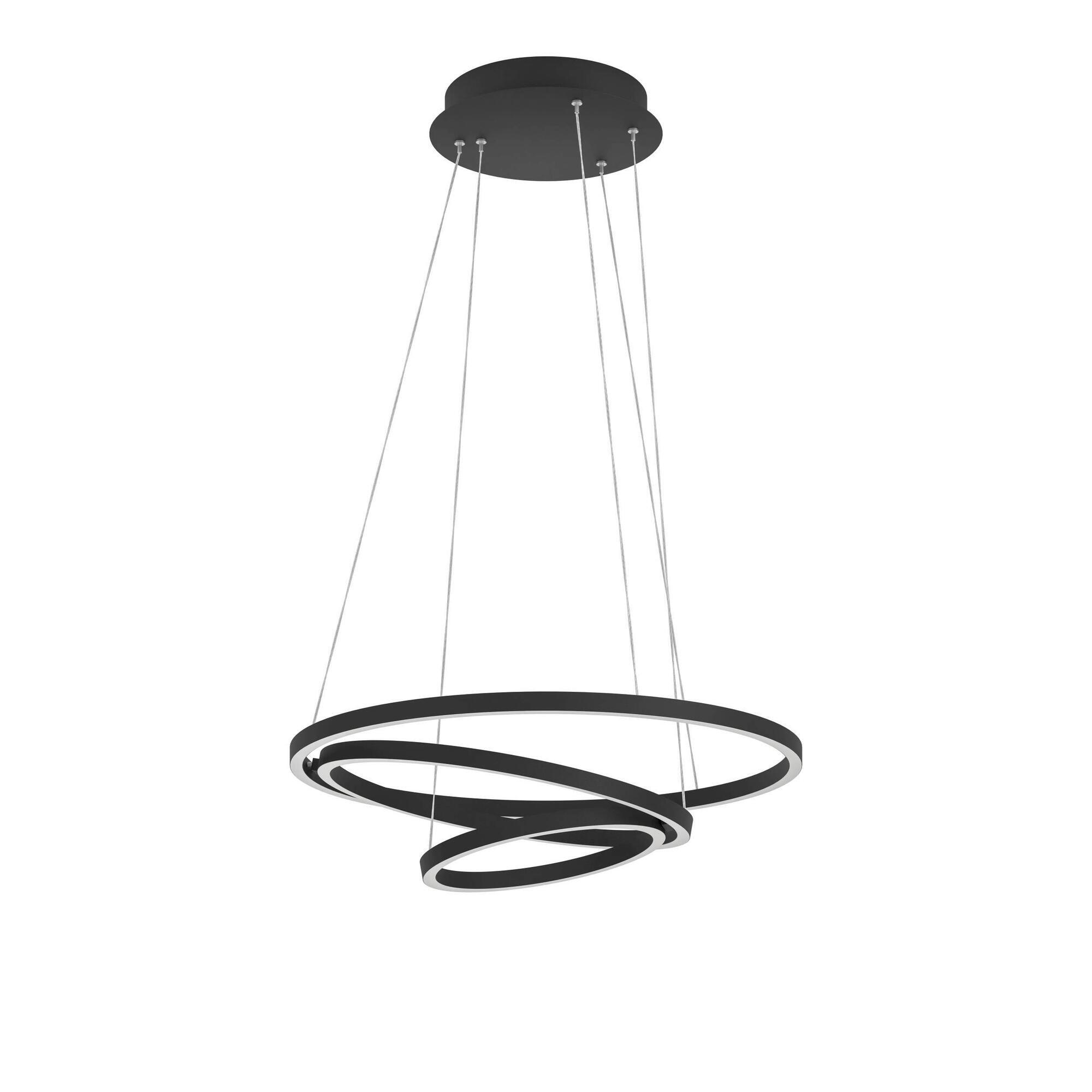 Lampadario LED moderno Lobinero-Z nero Ø58cm, luce con 3 temperature di ...