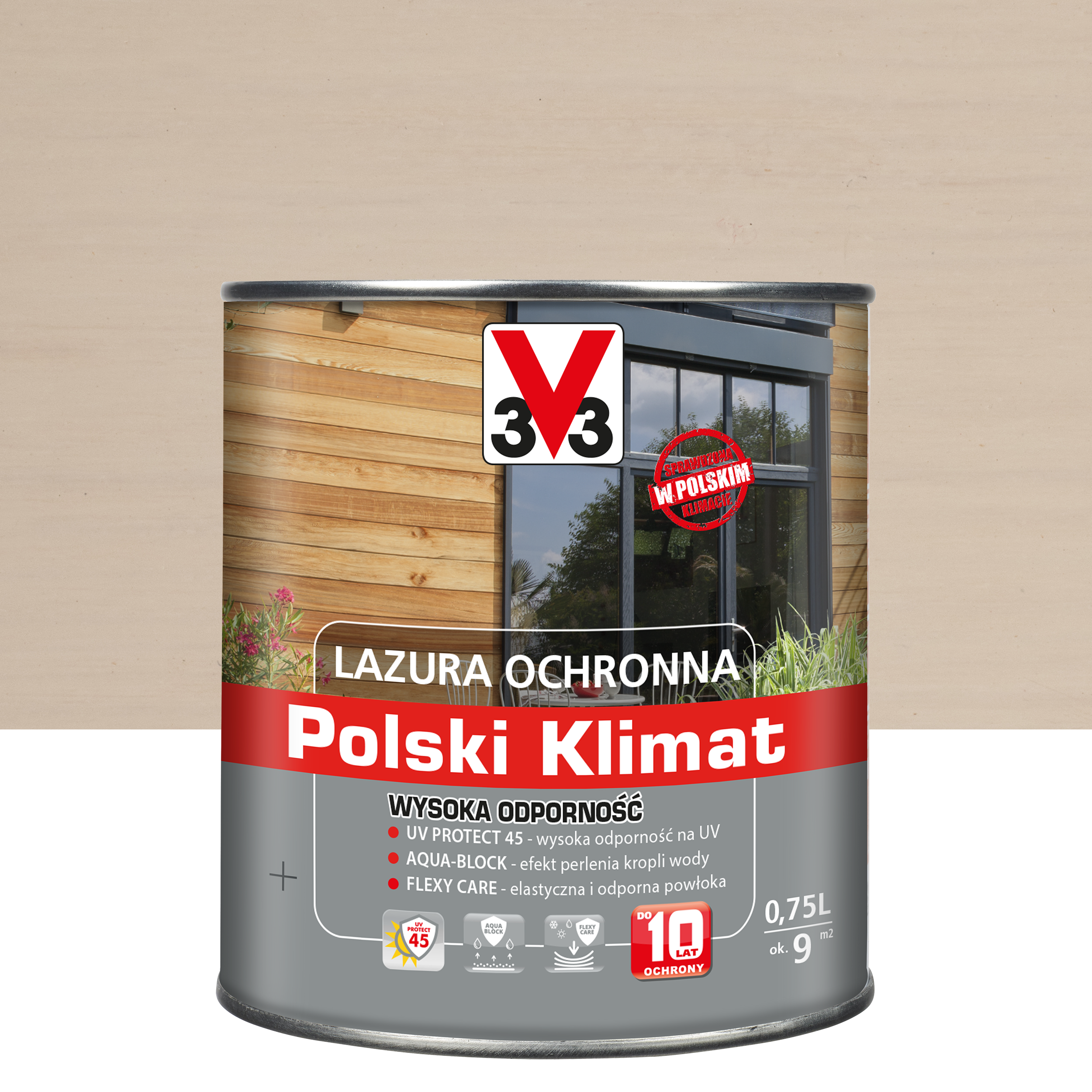 Lazura do drewna Polski klimat 0.75 l Biały kremowy V33 - Leroy Merlin