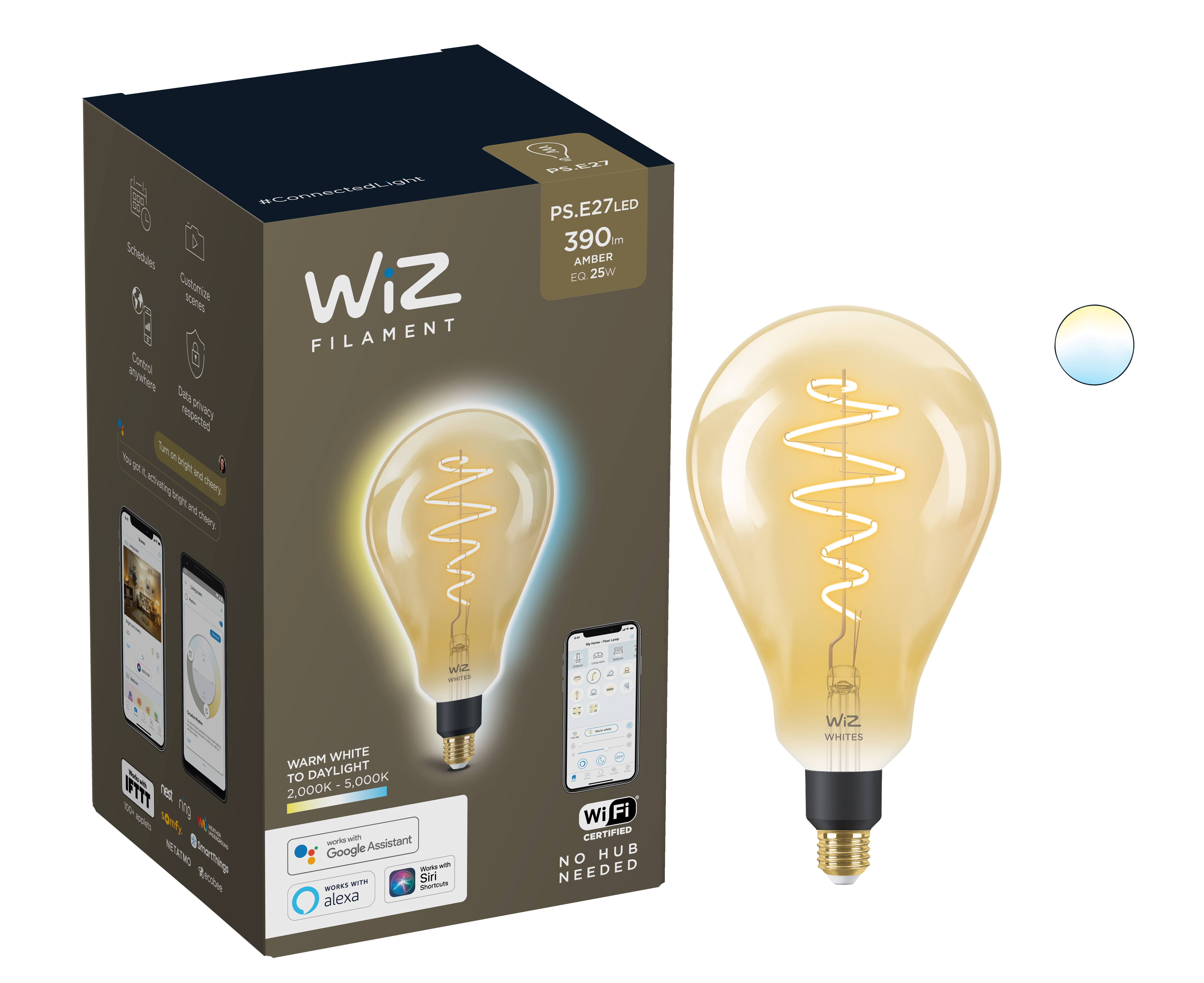 Żarówka Smart LED E27 6.5 W = 25 W 390 lm Wiz Smart lighting - Leroy Merlin