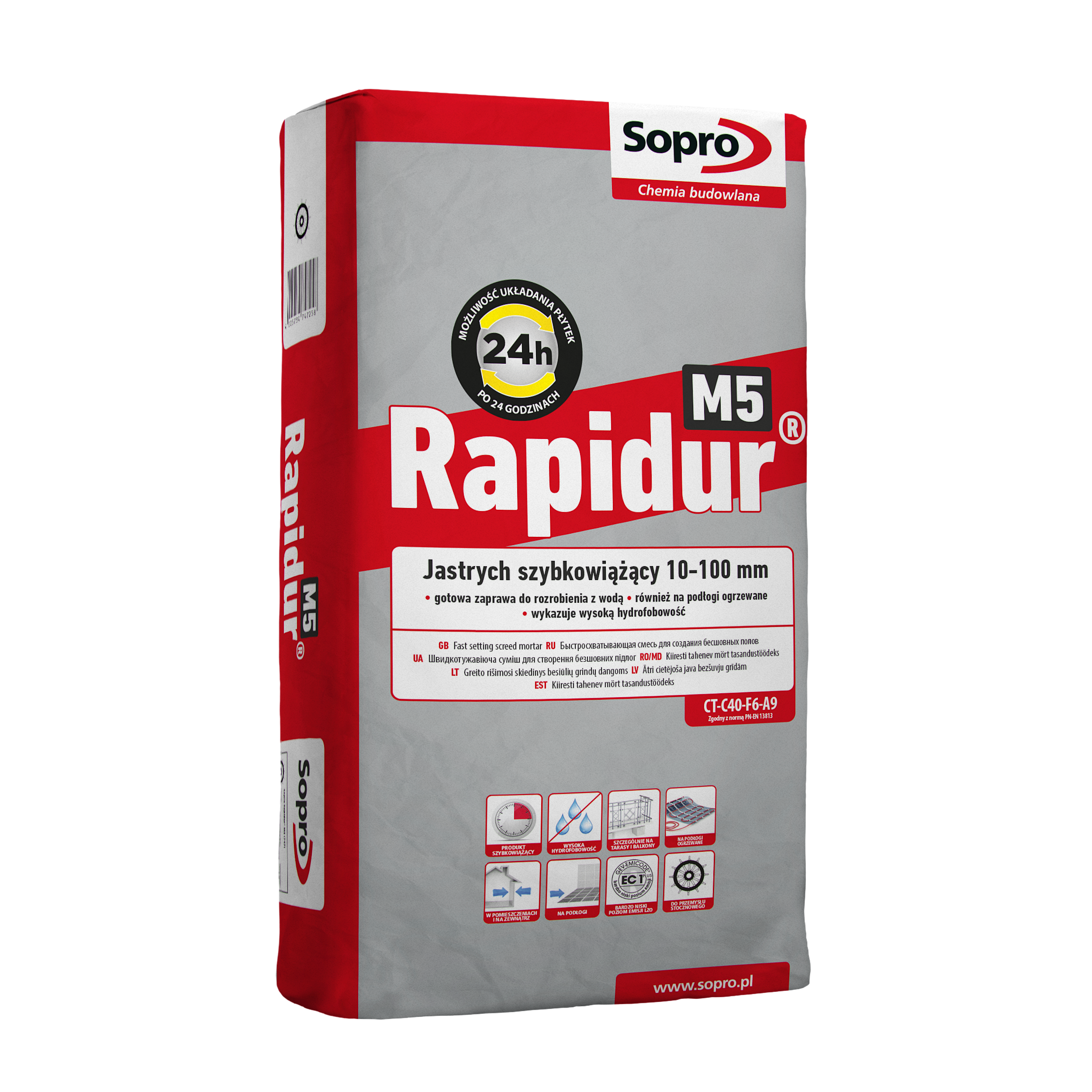 Wylewka szybkowiążąca Rapidur M5 25 kg Sopro - Leroy Merlin