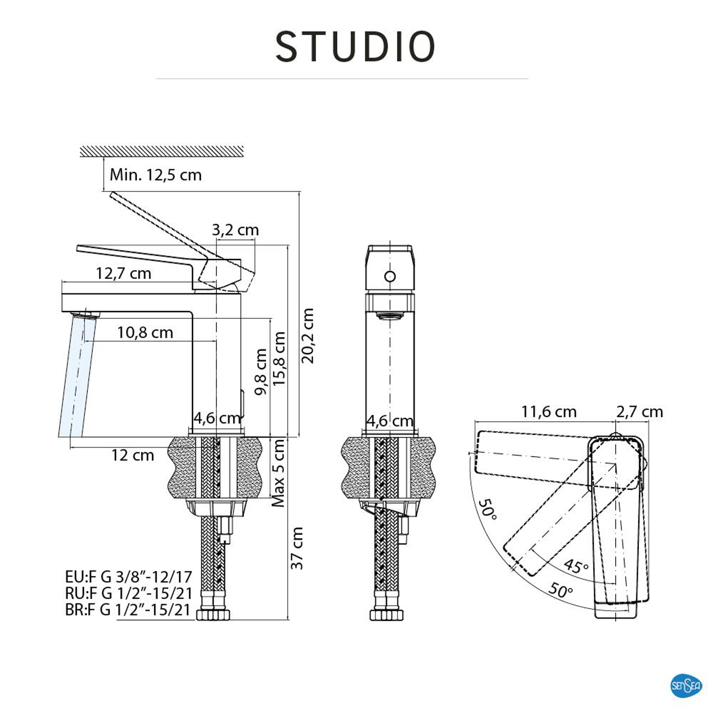 Grifo lavabo SENSEA Studio cromo | Leroy Merlin
