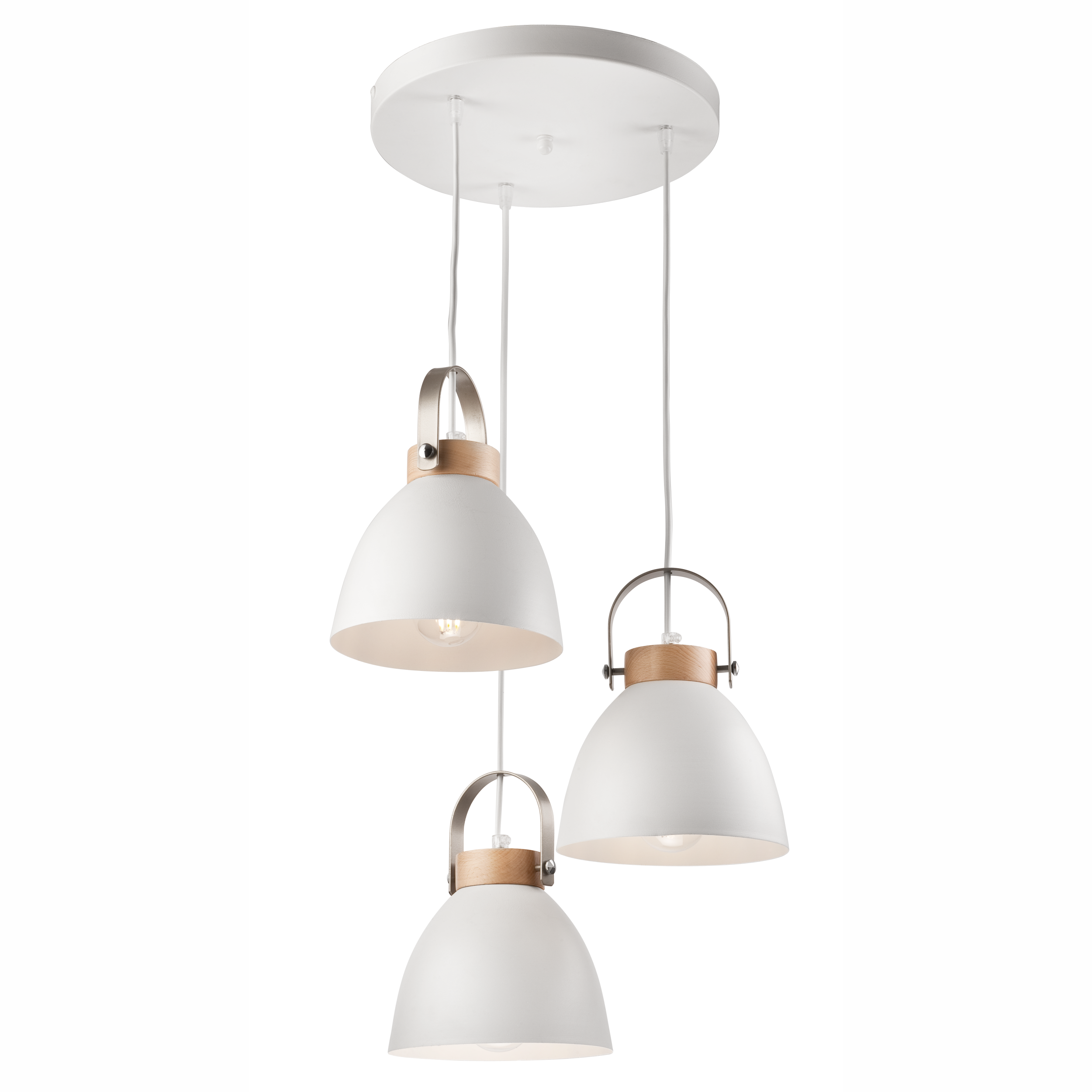 Lampa wisząca Danielle biała 3 x E27 Lamkur - Leroy Merlin