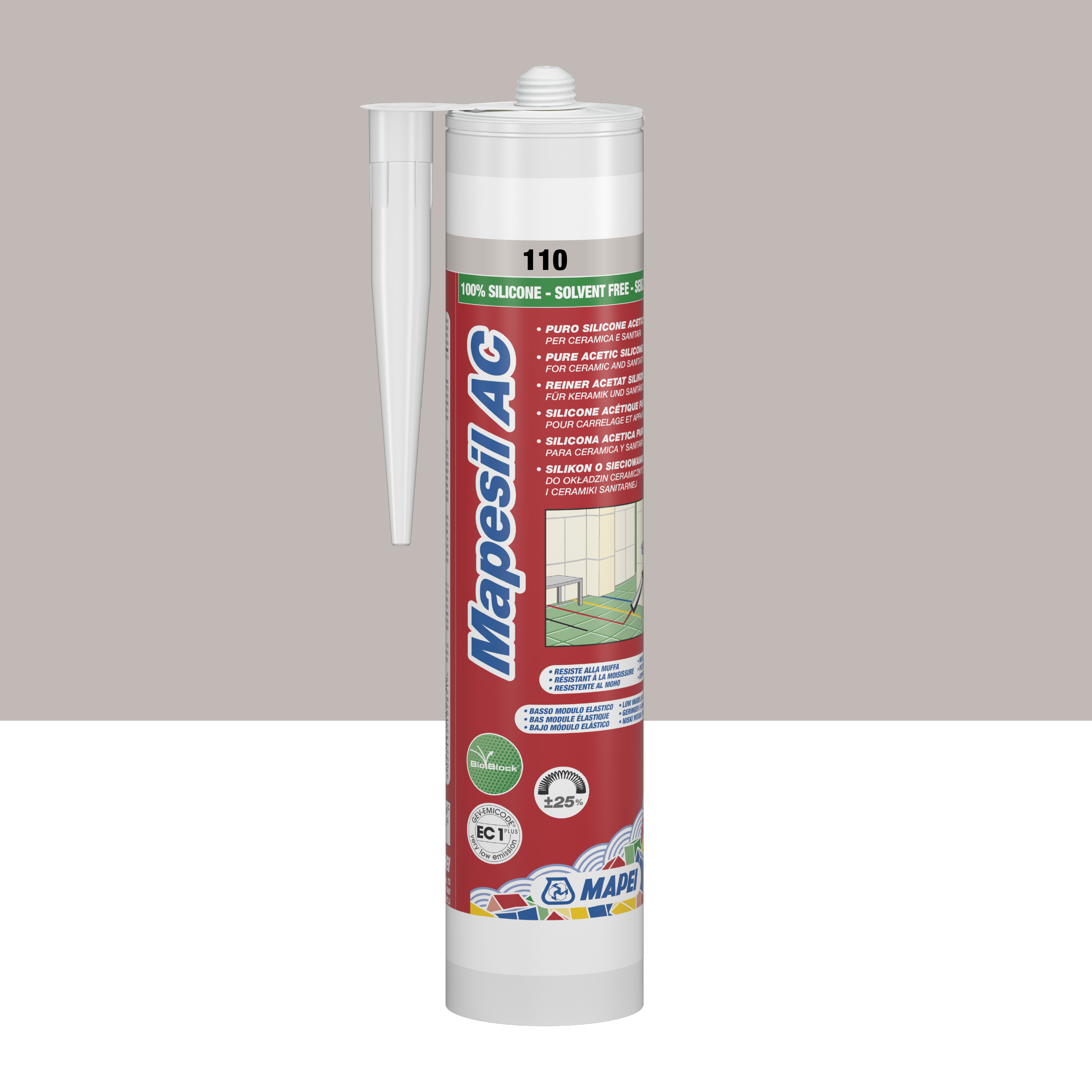 Silikon sanitarny Mapesil AC 110 310 ml Manhattan Mapei - Leroy Merlin