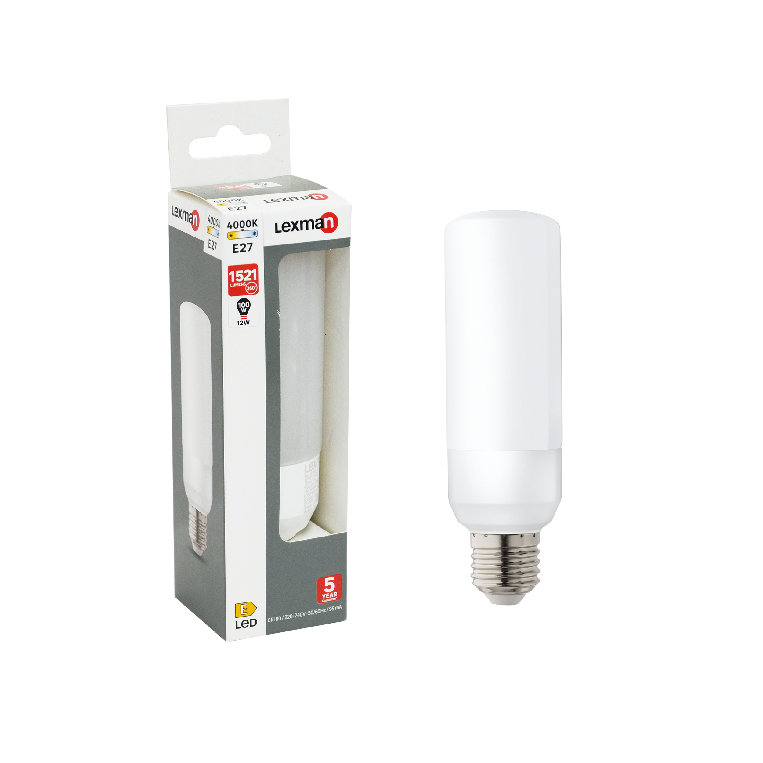 Ampoule led, tube E27, 1521lm = 100W, blanc neutre, LEXMAN | Leroy Merlin