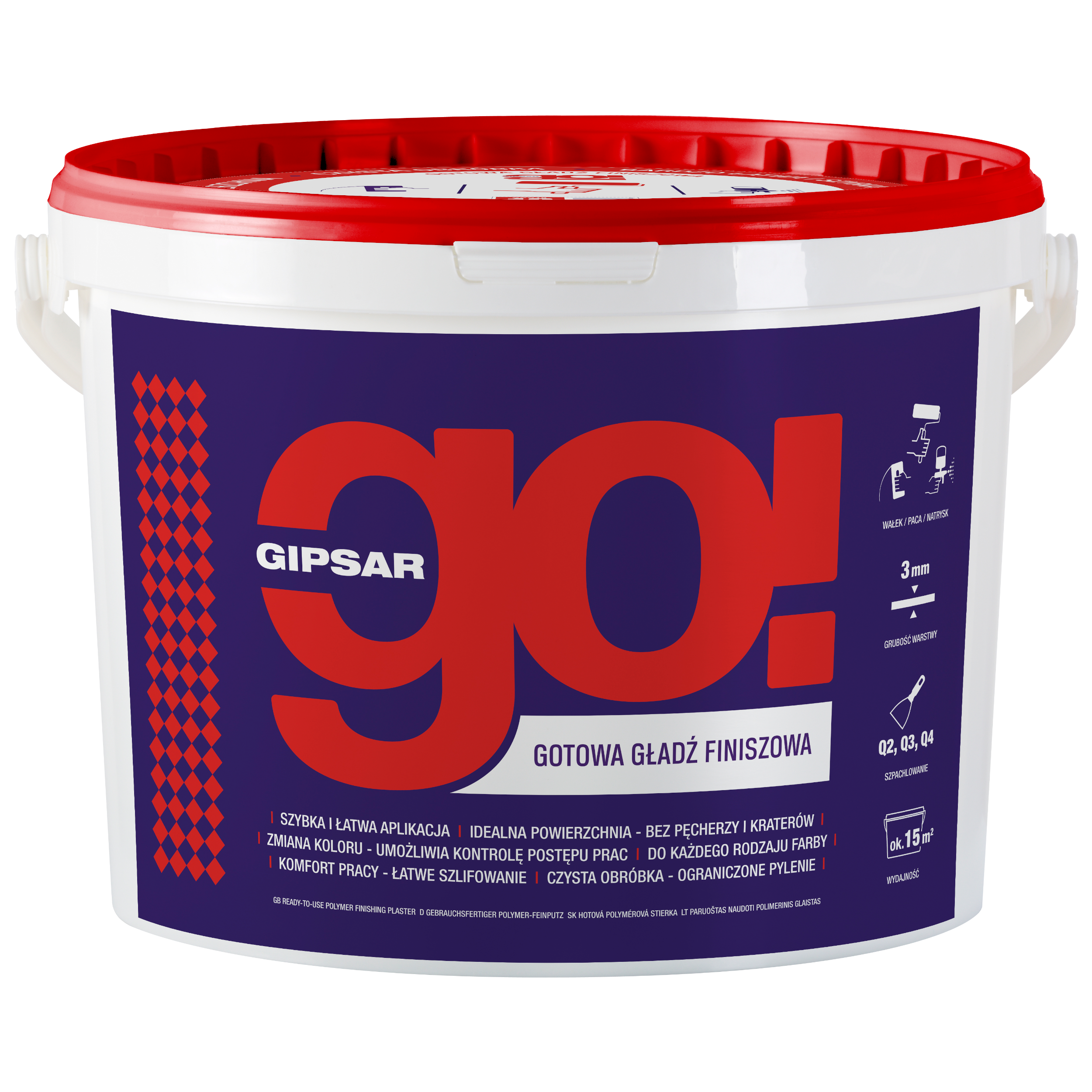 Gotowa gładź gipsowa Gipsar Go Finisz 18 kg Atlas - Leroy Merlin