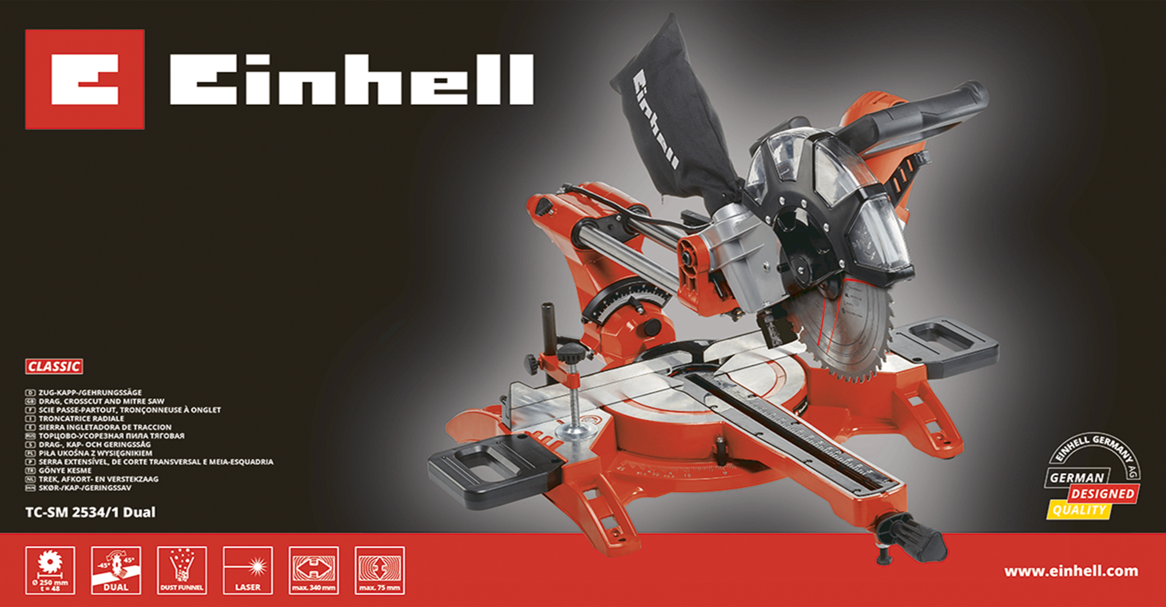 Ingletadora telescópica dual EINHELL TC-SM 2534/1 | Leroy Merlin