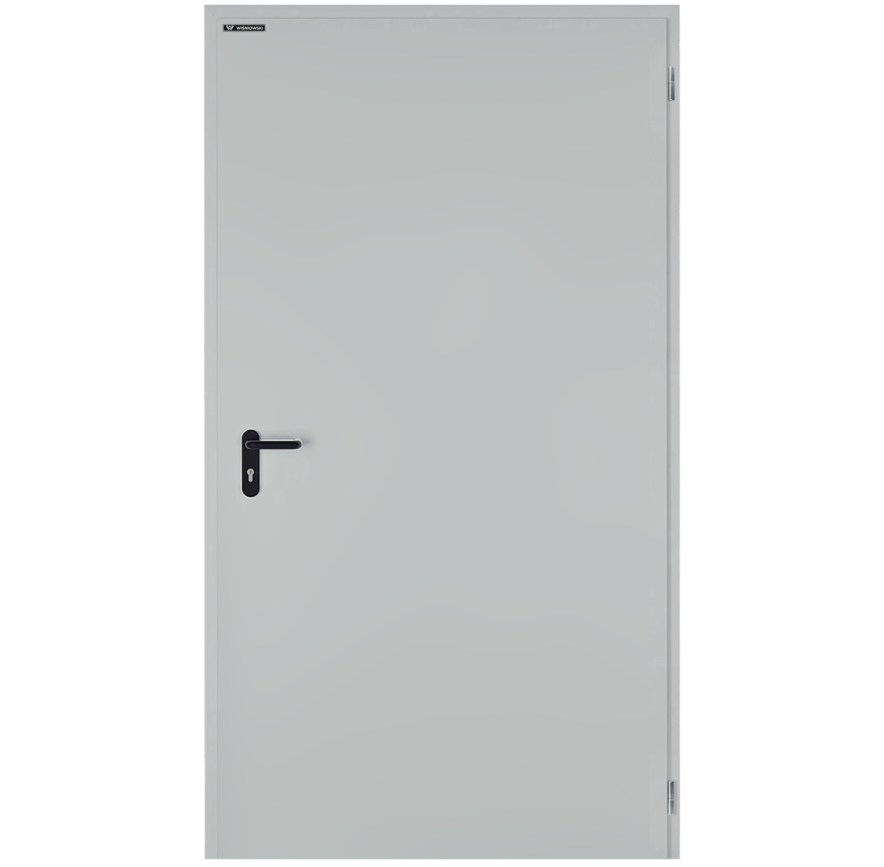 Drzwi techniczne zewnętrzne Technical 40 szare 90 prawe otwierane na ...