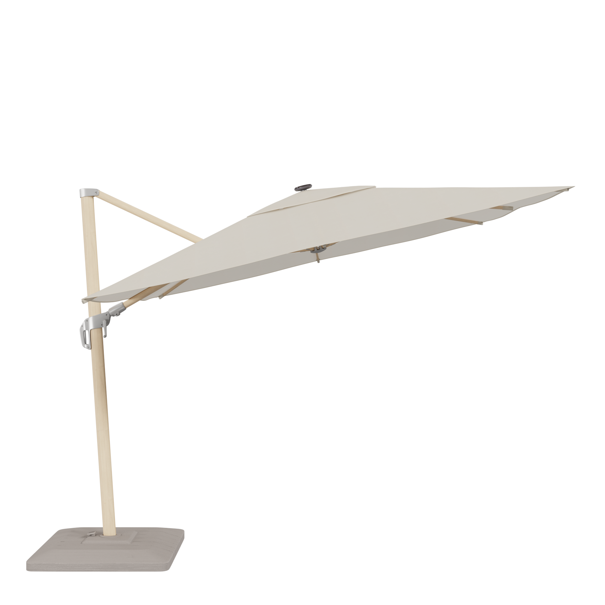 Parasol excéntrico cuadrado de aluminio NATERIAL Sonora blanco 290 cm ...