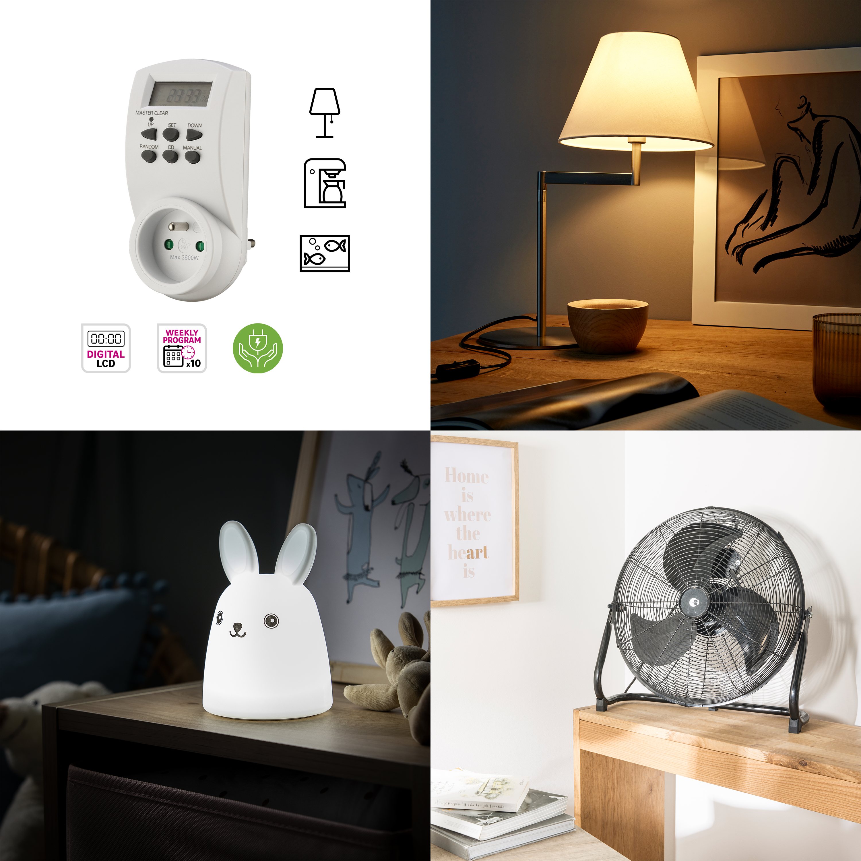 Programmateur hebdomadaire digital intérieur, Lexman | Leroy Merlin