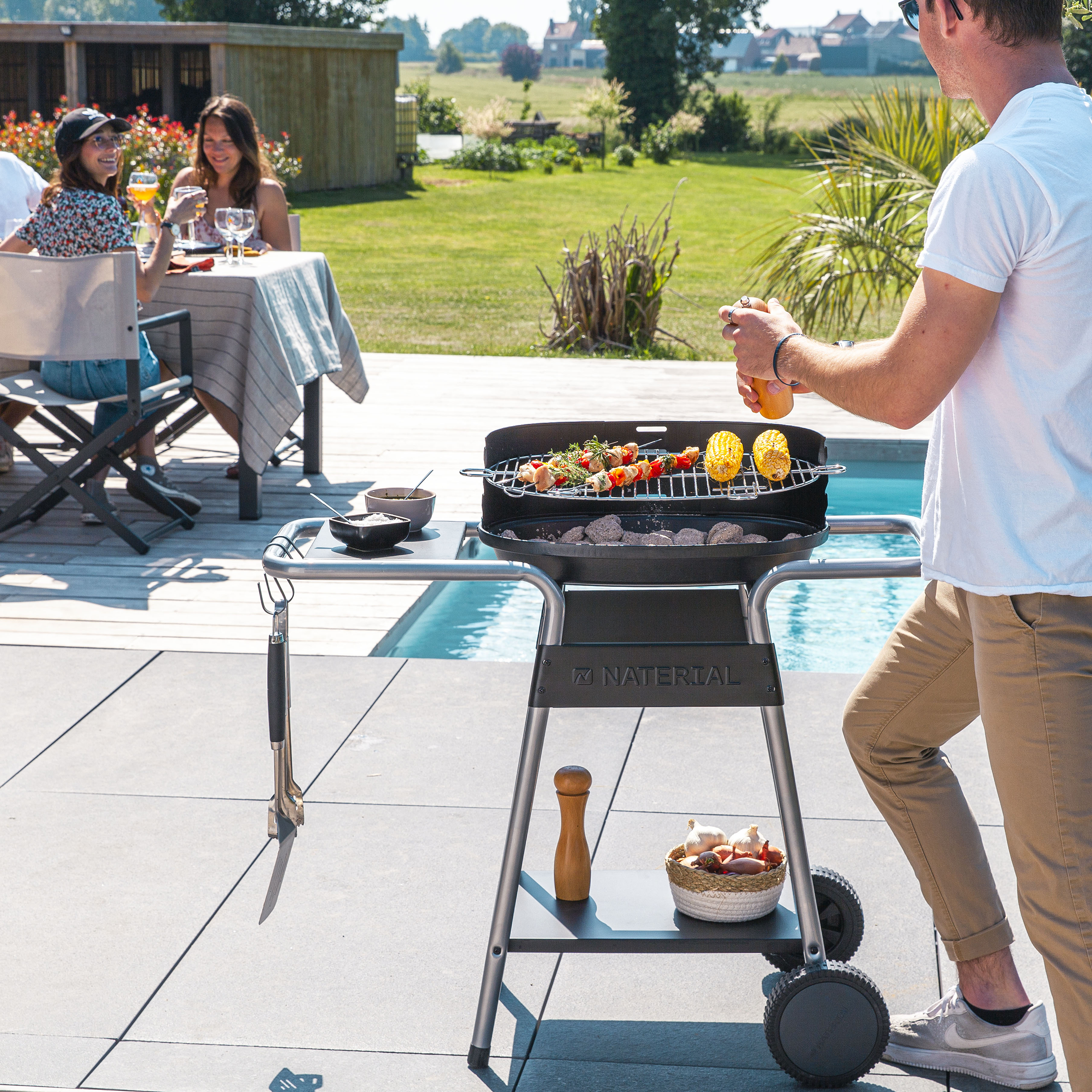 Barbecue charbon de bois NATERIAL Darius en fonte, 50x30cm | Leroy Merlin