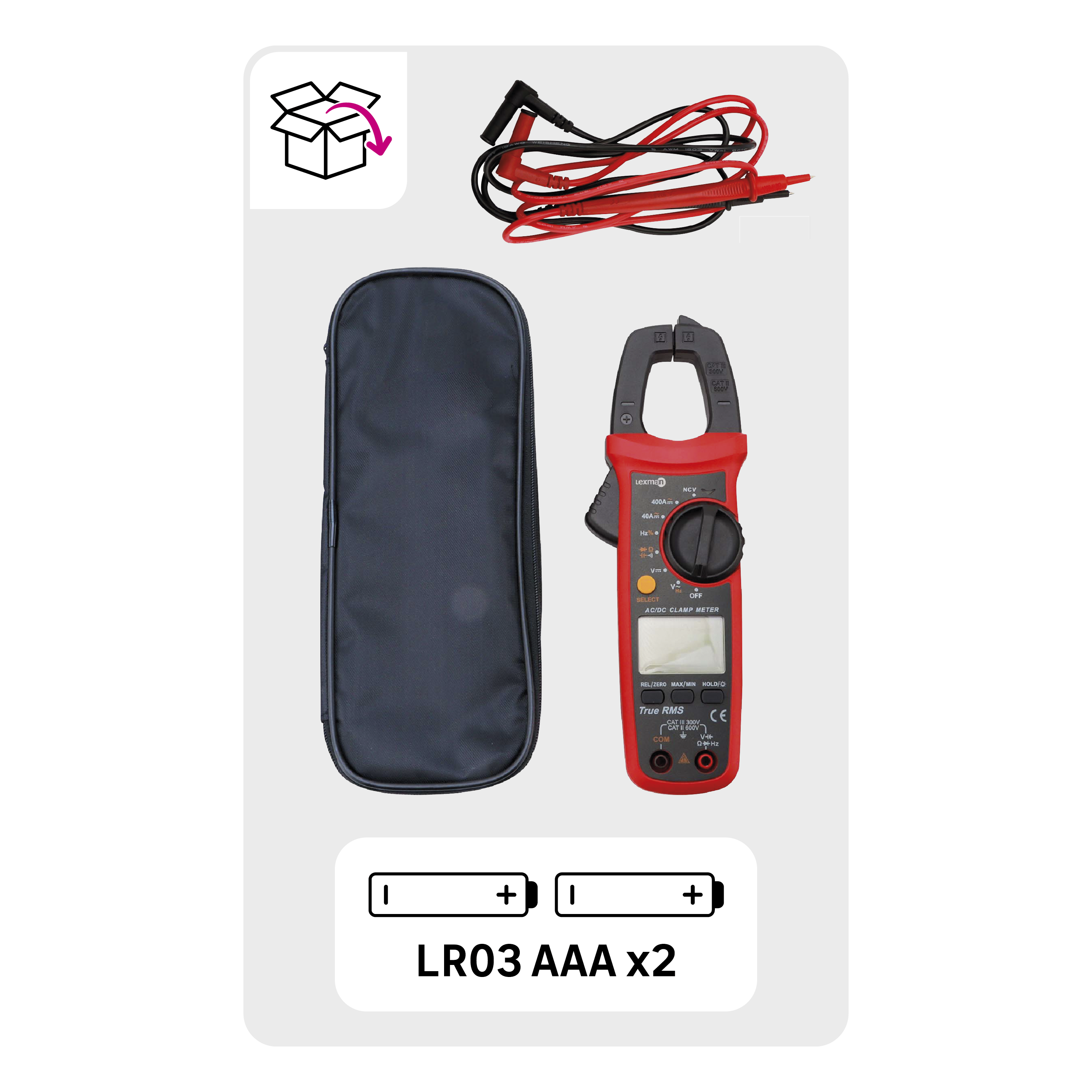 Pinza amperimétrica con multimetro LEXMAN | Leroy Merlin