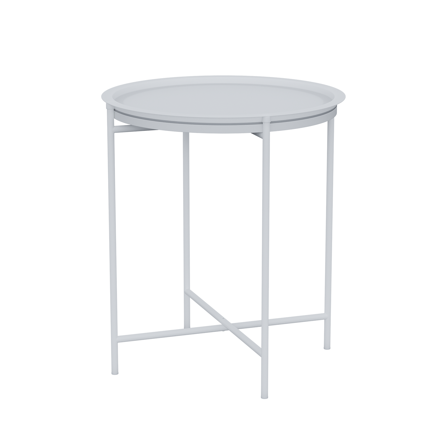 Mesa auxiliar de metal Naterial Mobis de ø 45 cm blanca | Leroy Merlin