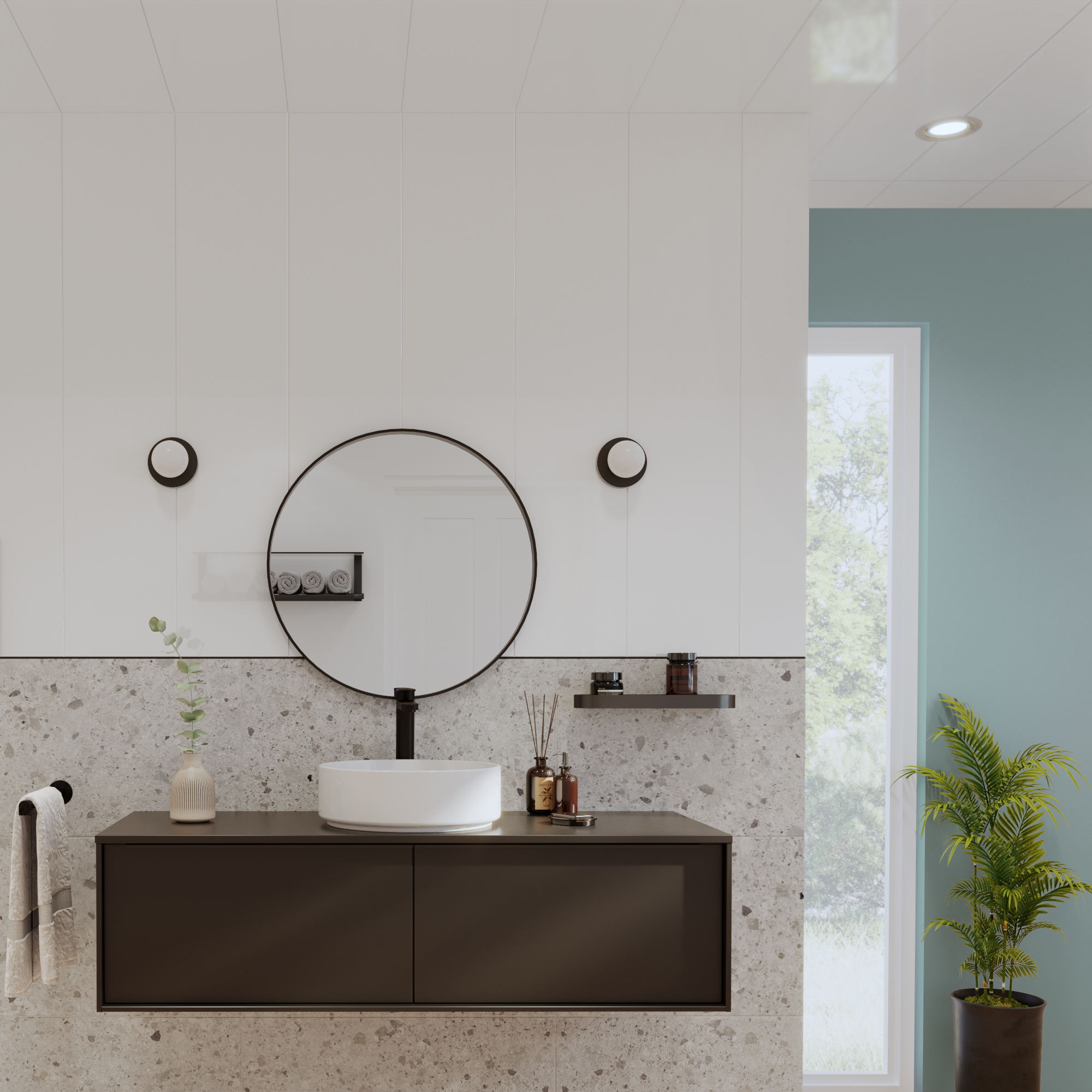 Revestimiento de pared de PVC Artens blanco brillo de 120x25cm | Leroy ...