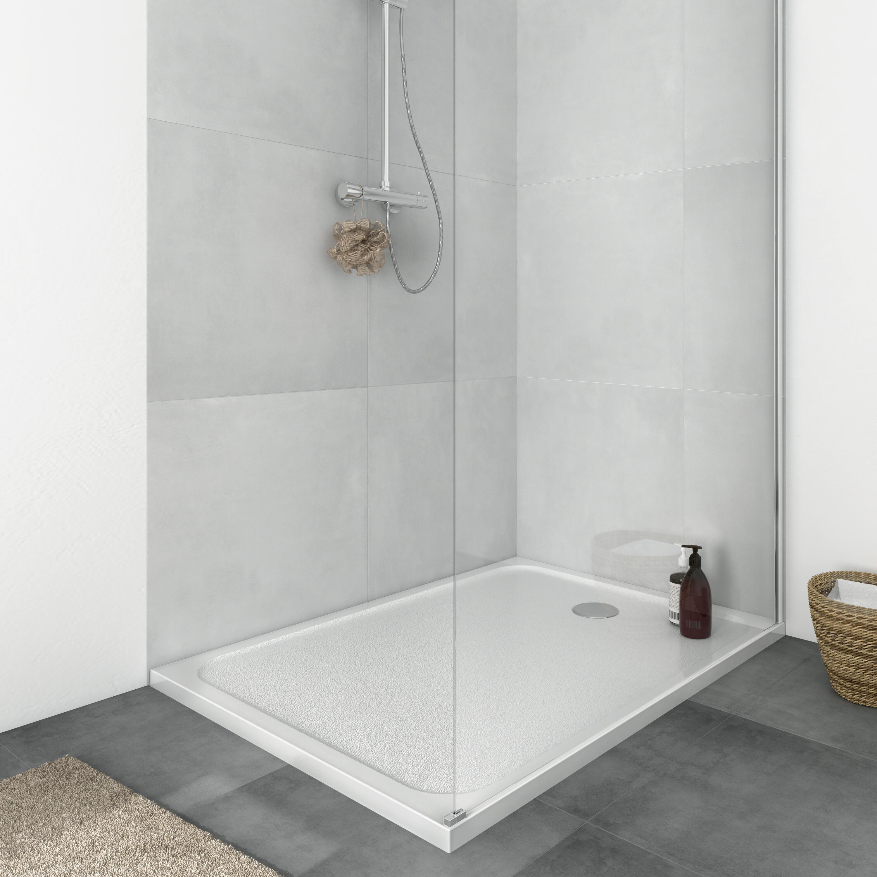 Receveur de douche résine blanc L.120 x l.80 Easy light | Leroy Merlin