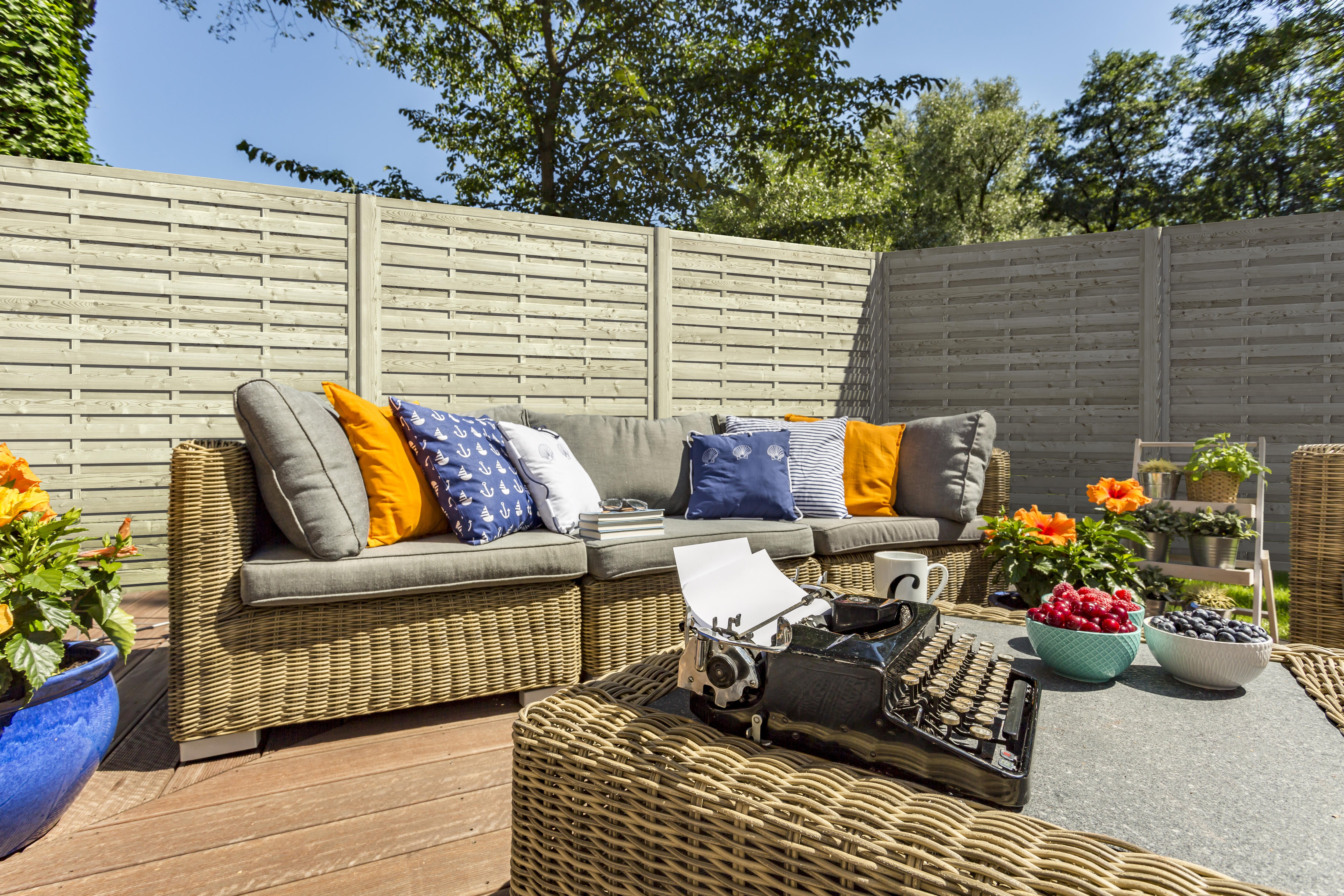 Panneau de clôture bois plein Luna STELMET, l.180 x H.180 cm, naturel ...