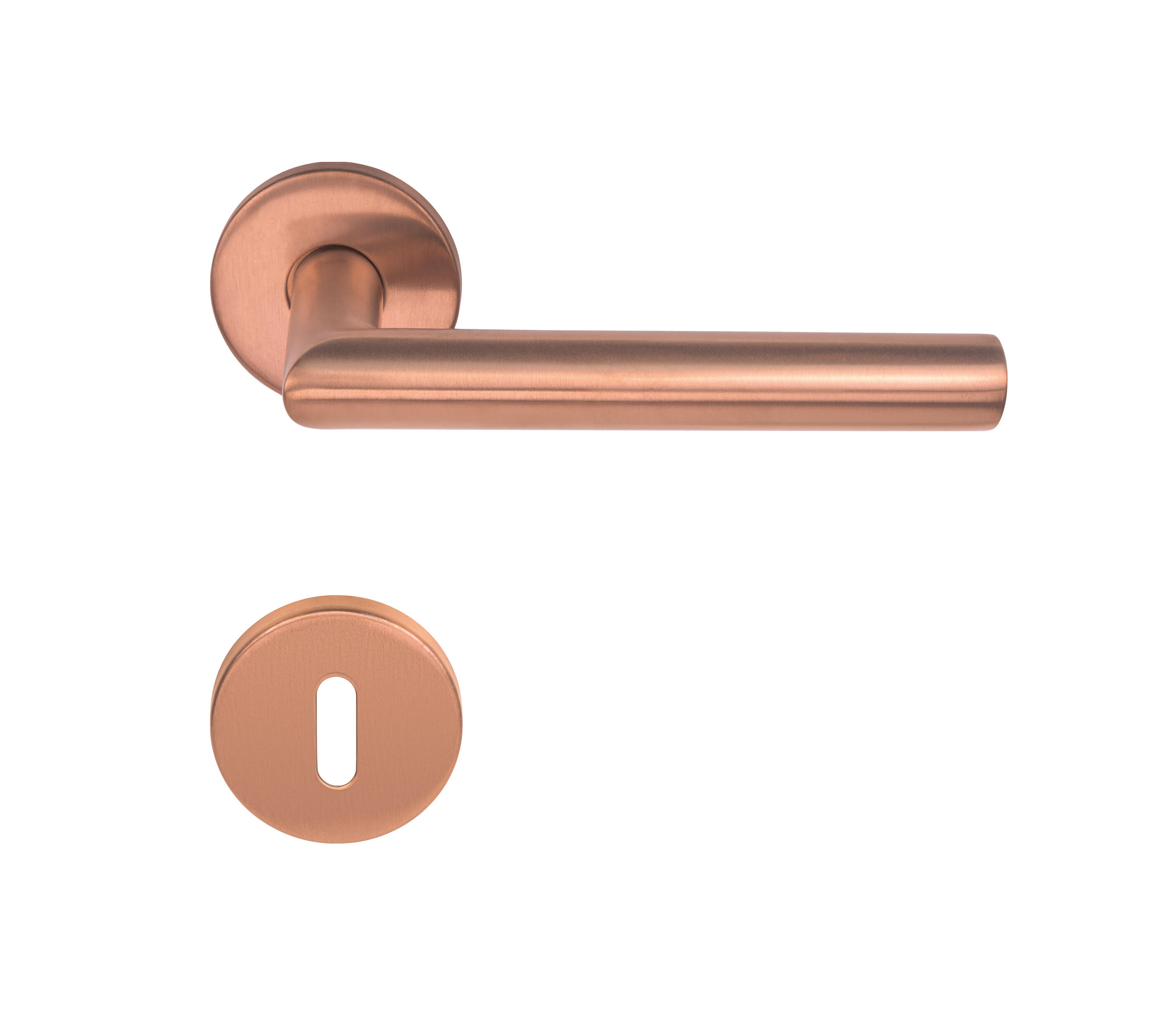 Maniglia su rosetta con bocchetta tonda FORMANI Basic LB2 in inox rame ...