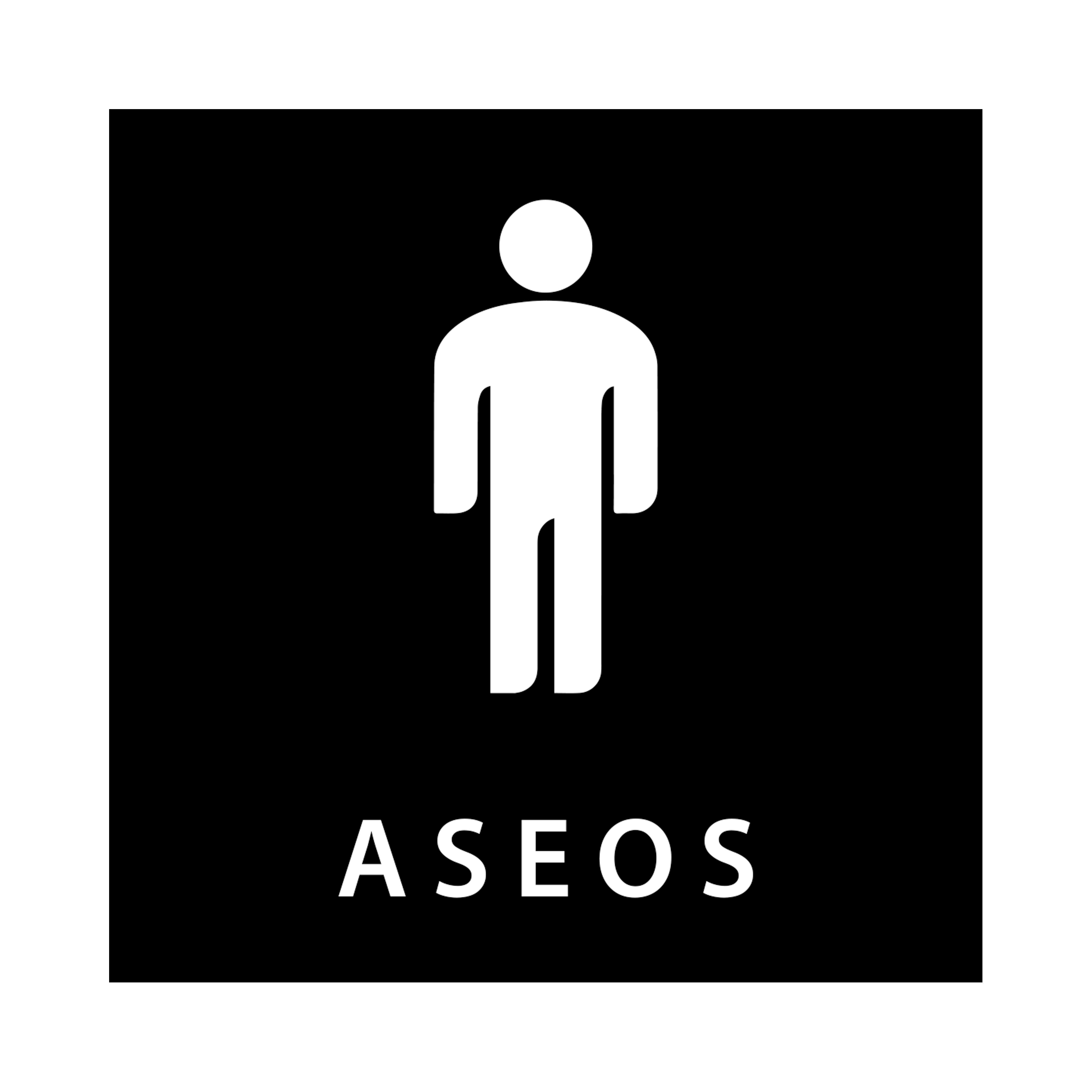 Placa pvc bicapa 9.7x9.7cm aseo masculino | Leroy Merlin