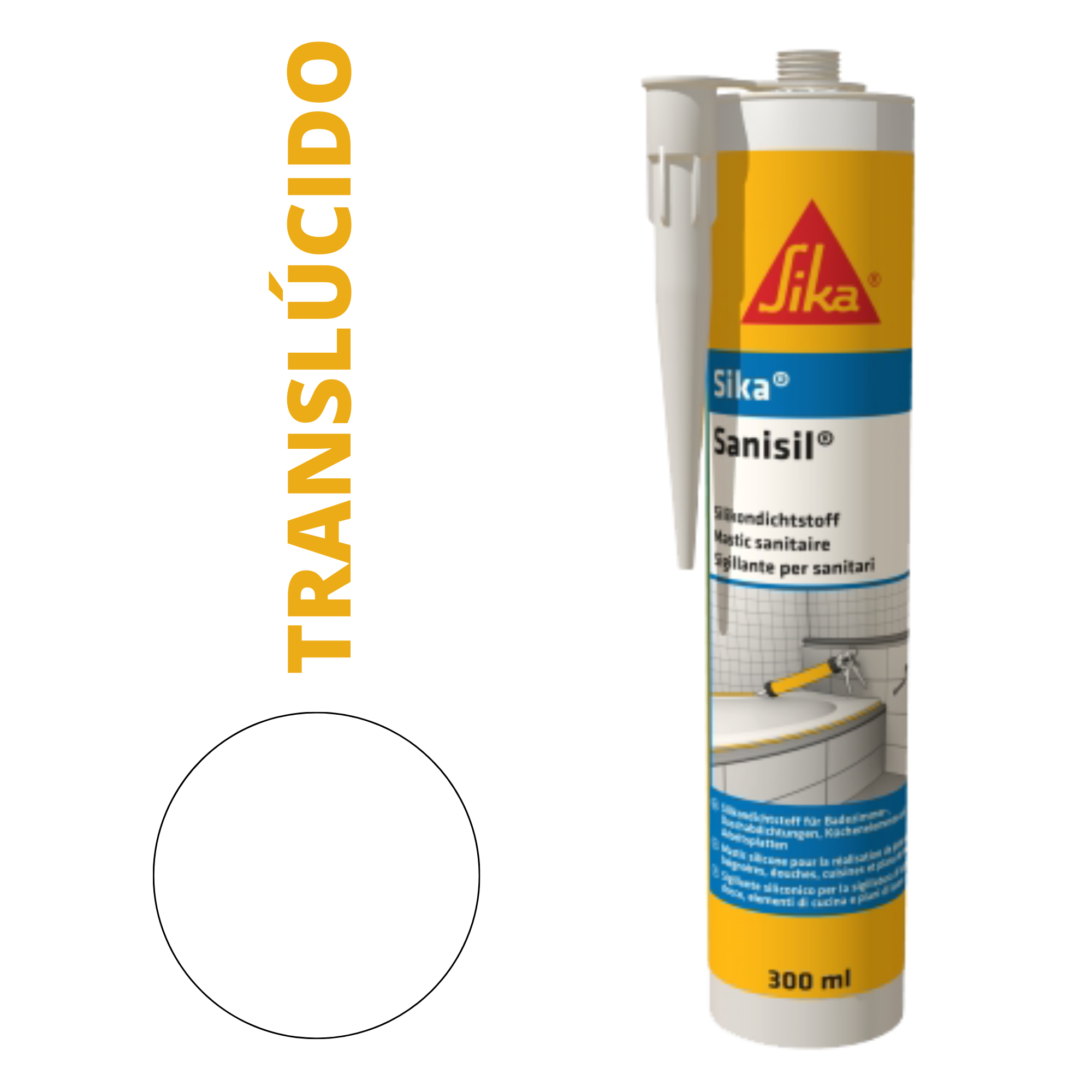 Silicona SIKA SANISIL 300ml translúcido | Leroy Merlin