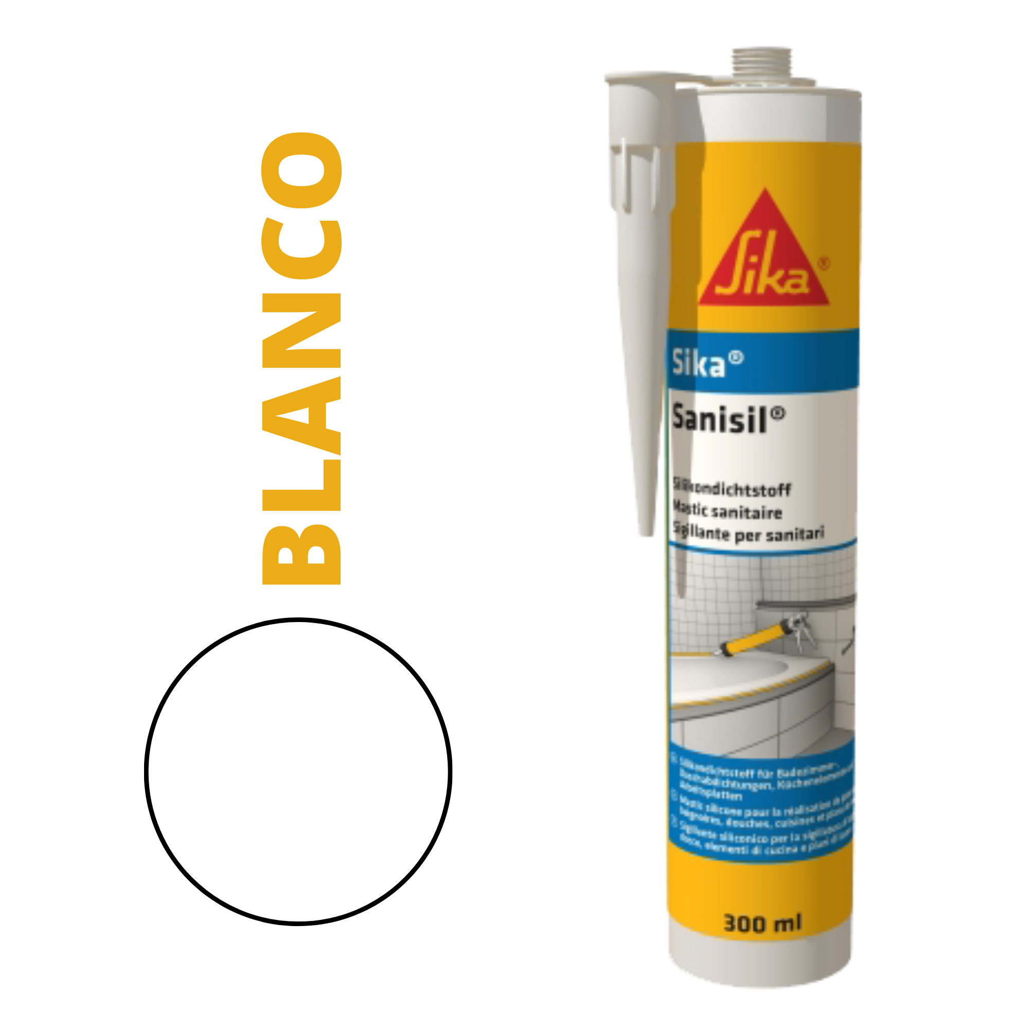 Silicona SIKA SANISIL 300ml blanco | Leroy Merlin