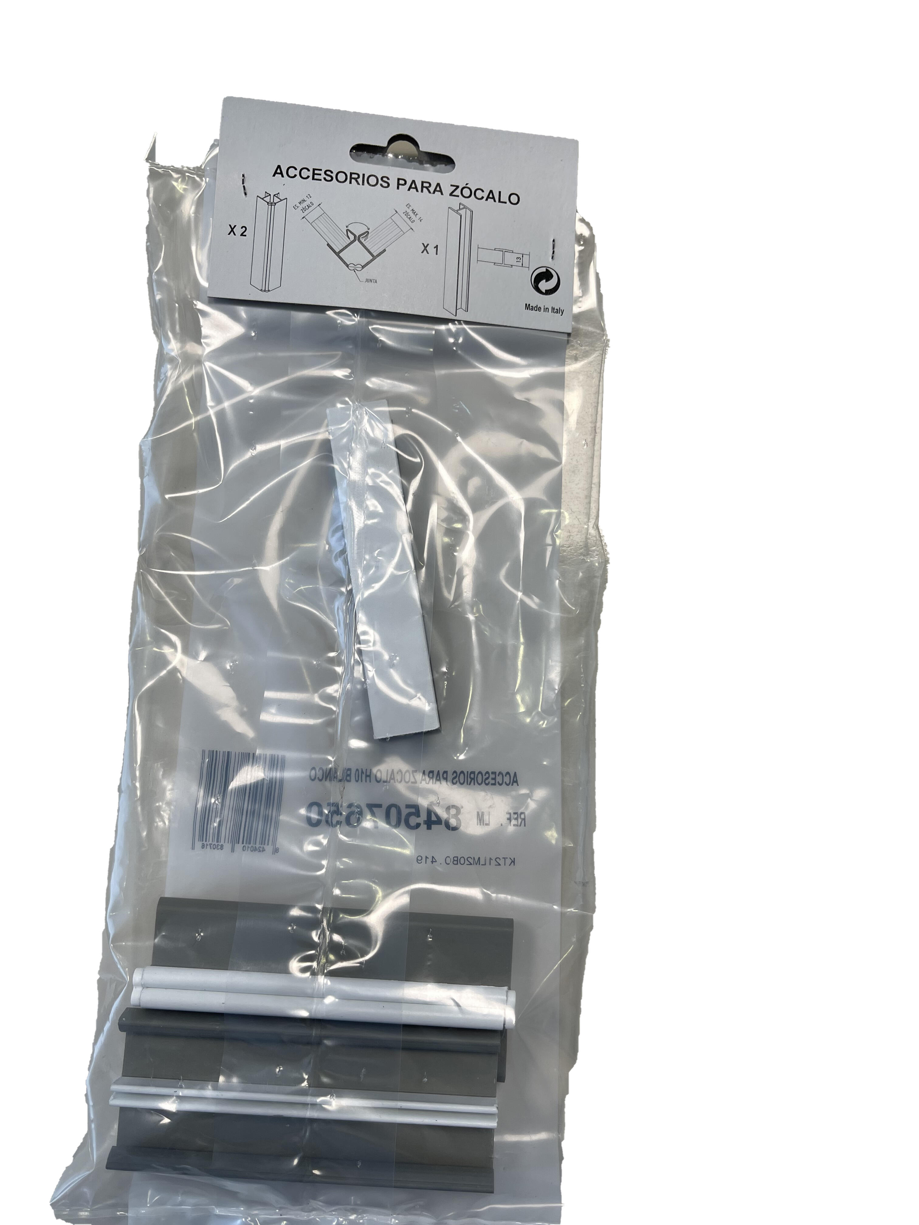 Kit de unión recto con 2 flexibles para zócalo 10 cm PVC blanco | Leroy ...