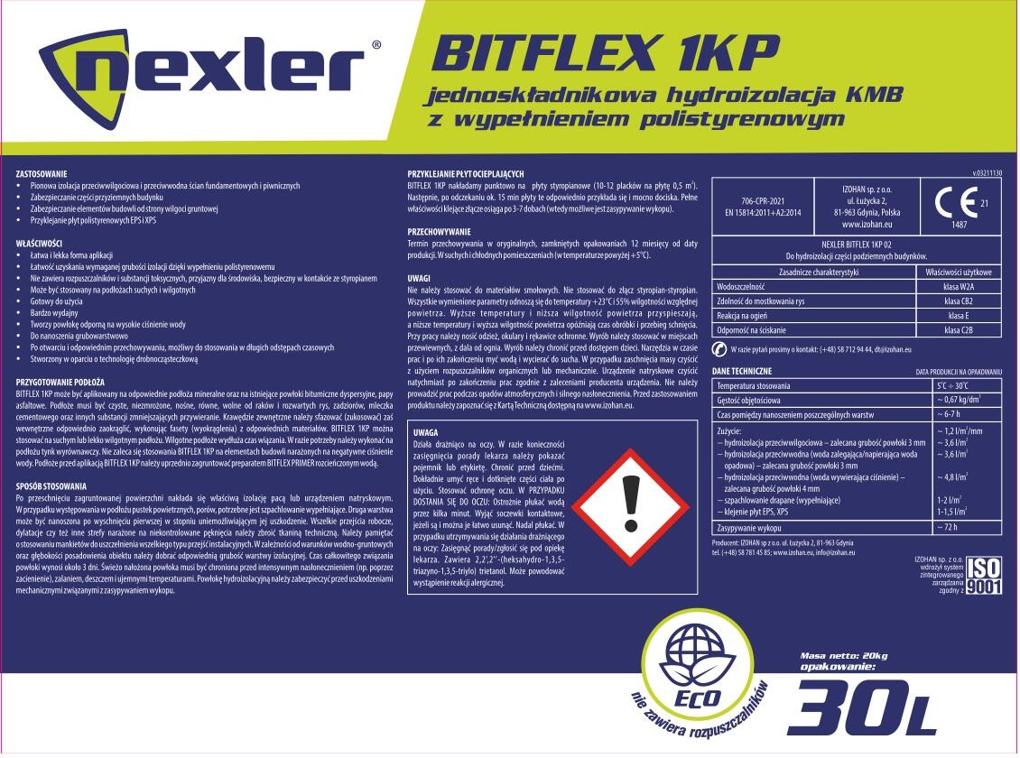 Emulsja bitumiczna Bitflex 1KP 30 litrów Nexler - Leroy Merlin