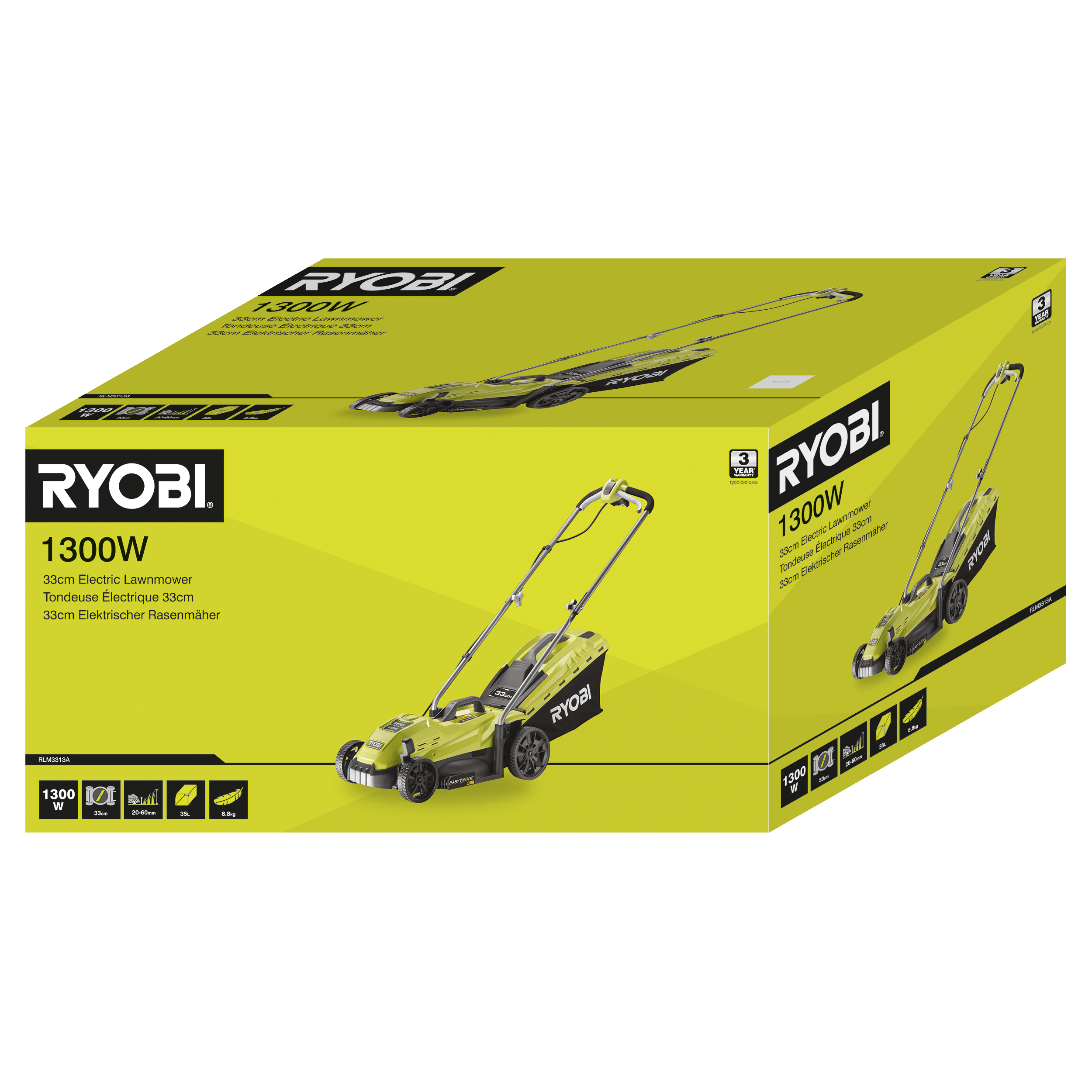 Kosiarka elektryczna Ryobi RLM3313A 1300W - Leroy Merlin