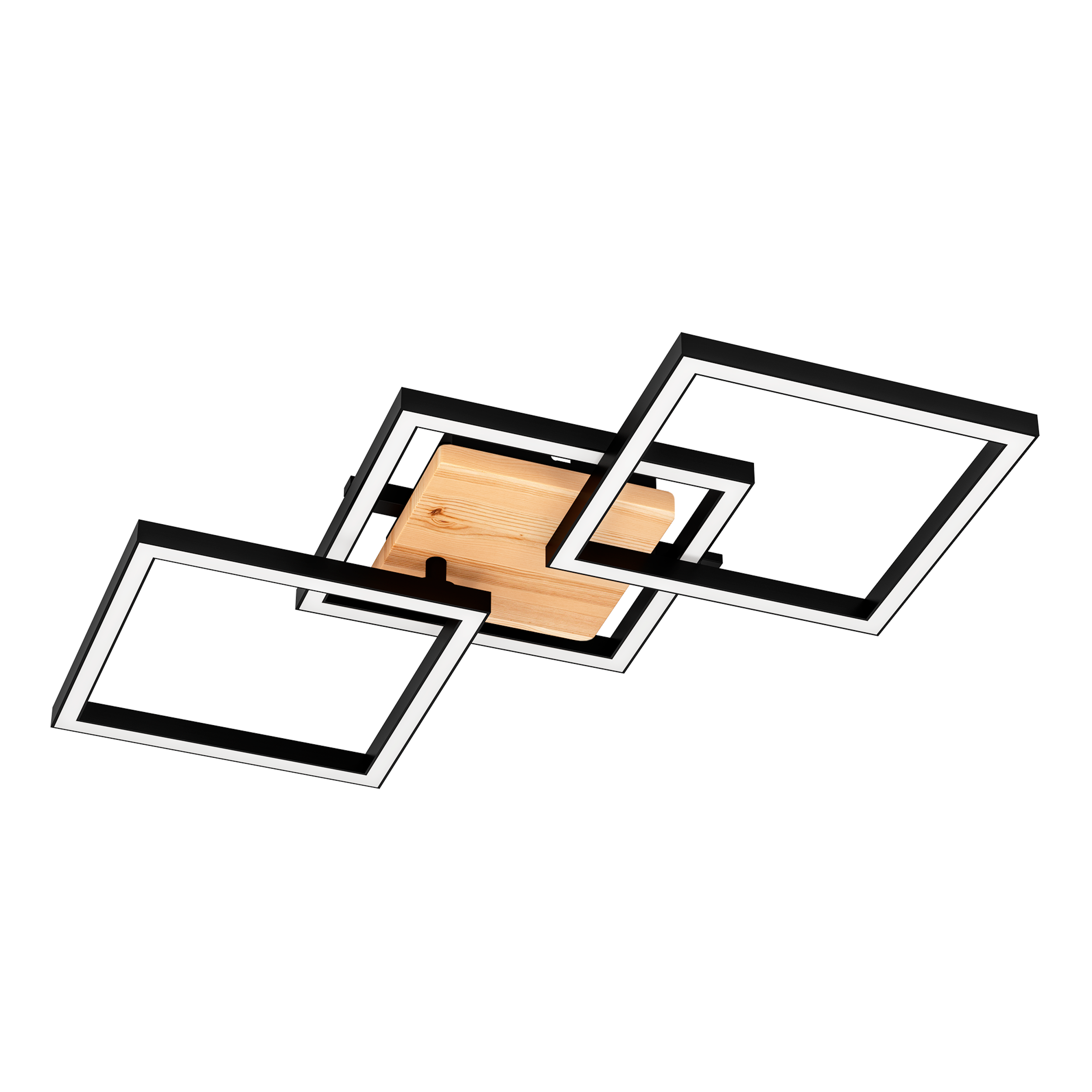 Plafon Rog czarny z drewnem LED Inspire - Leroy Merlin