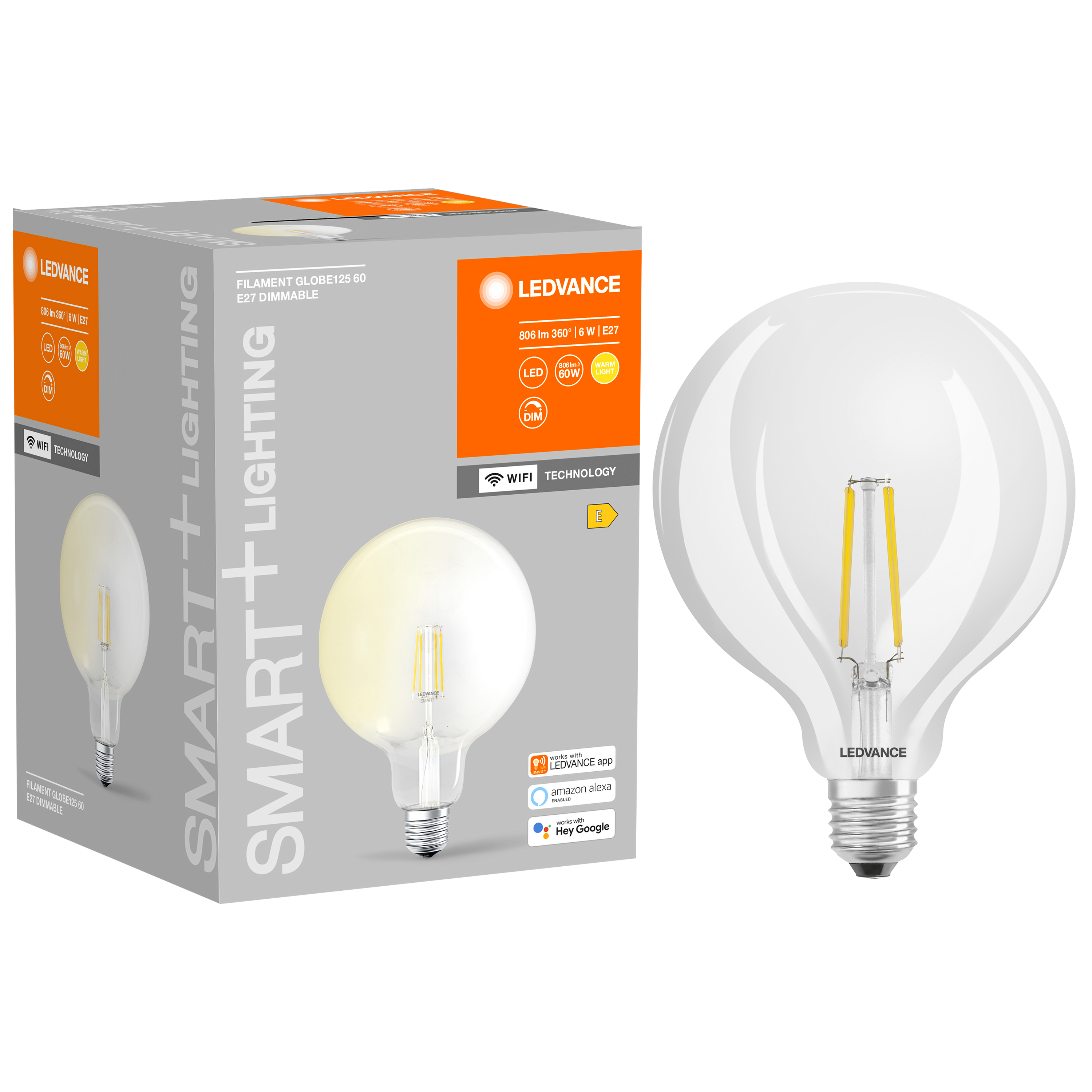 Żarówka Smart LED E27 6 W = 60 W 806 lm Ciepła biel DIM Ledvance - Leroy Merlin