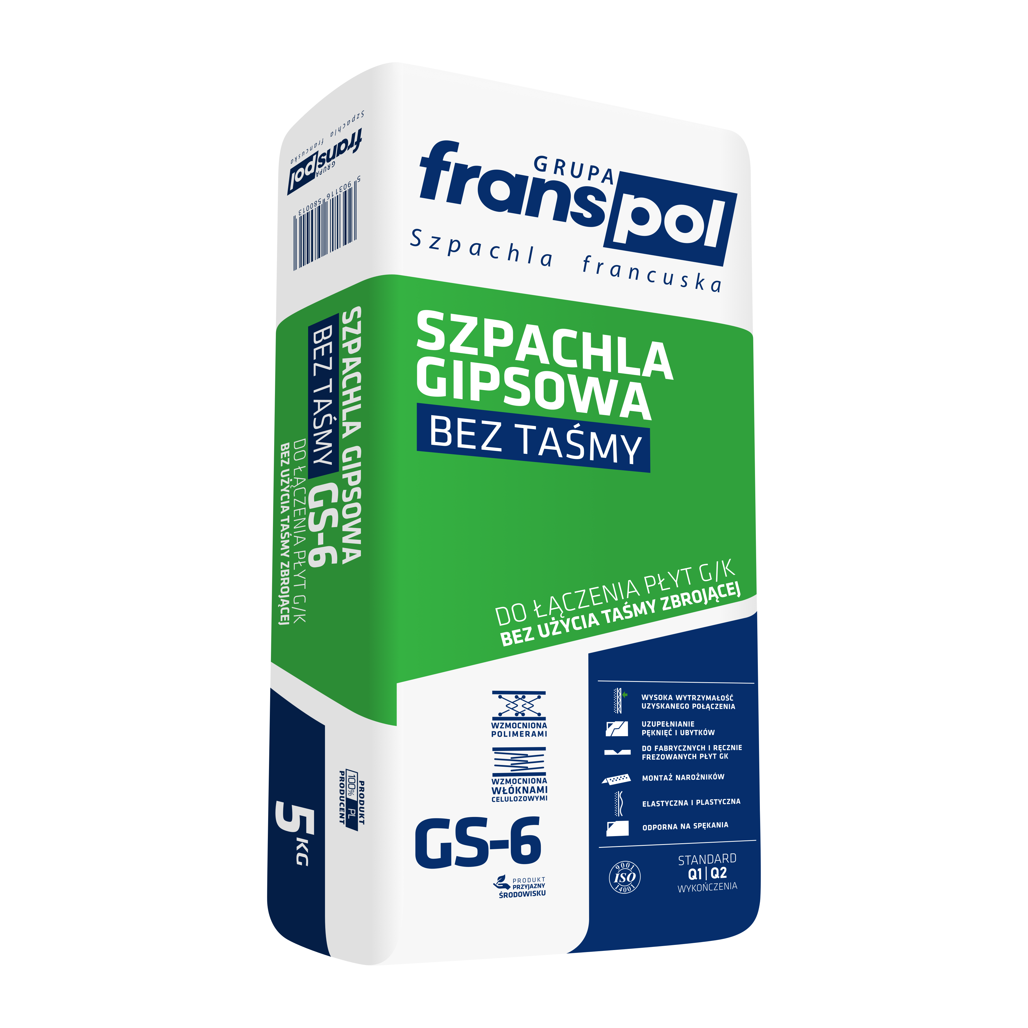 Szpachla gipsowa bez taśmy do płyt g-k GS-6 5 kg Franspol - Leroy Merlin