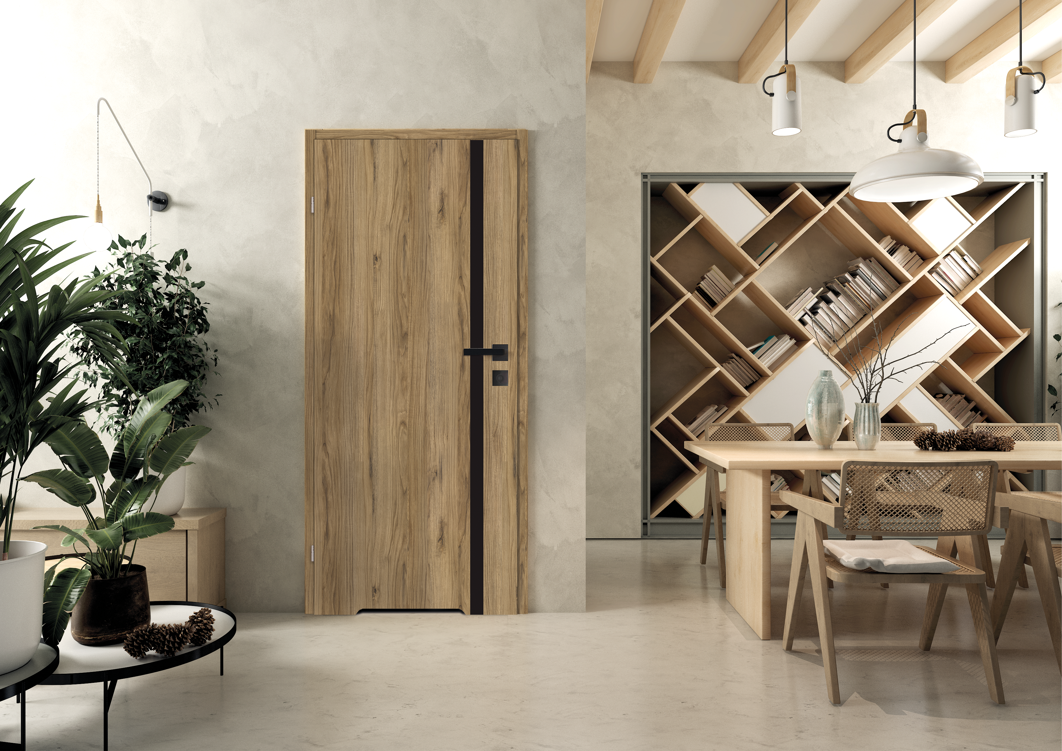 Drzwi wewnętrzne łazienkowe z podcięciem wentylacyjnym Pallmer orzech ...