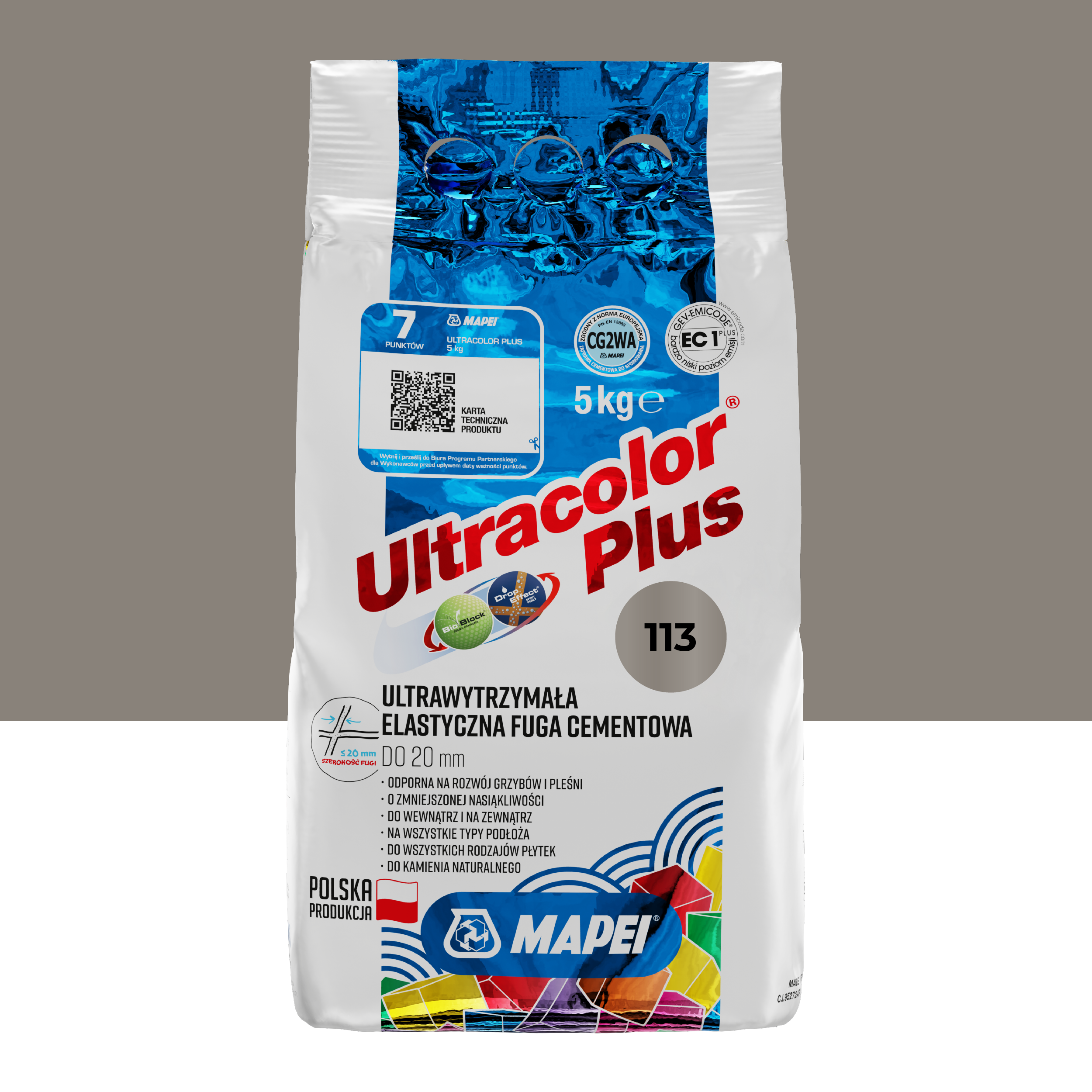 Fuga Ultracolor Plus 113 szary 113 5 kg Mapei - Leroy Merlin