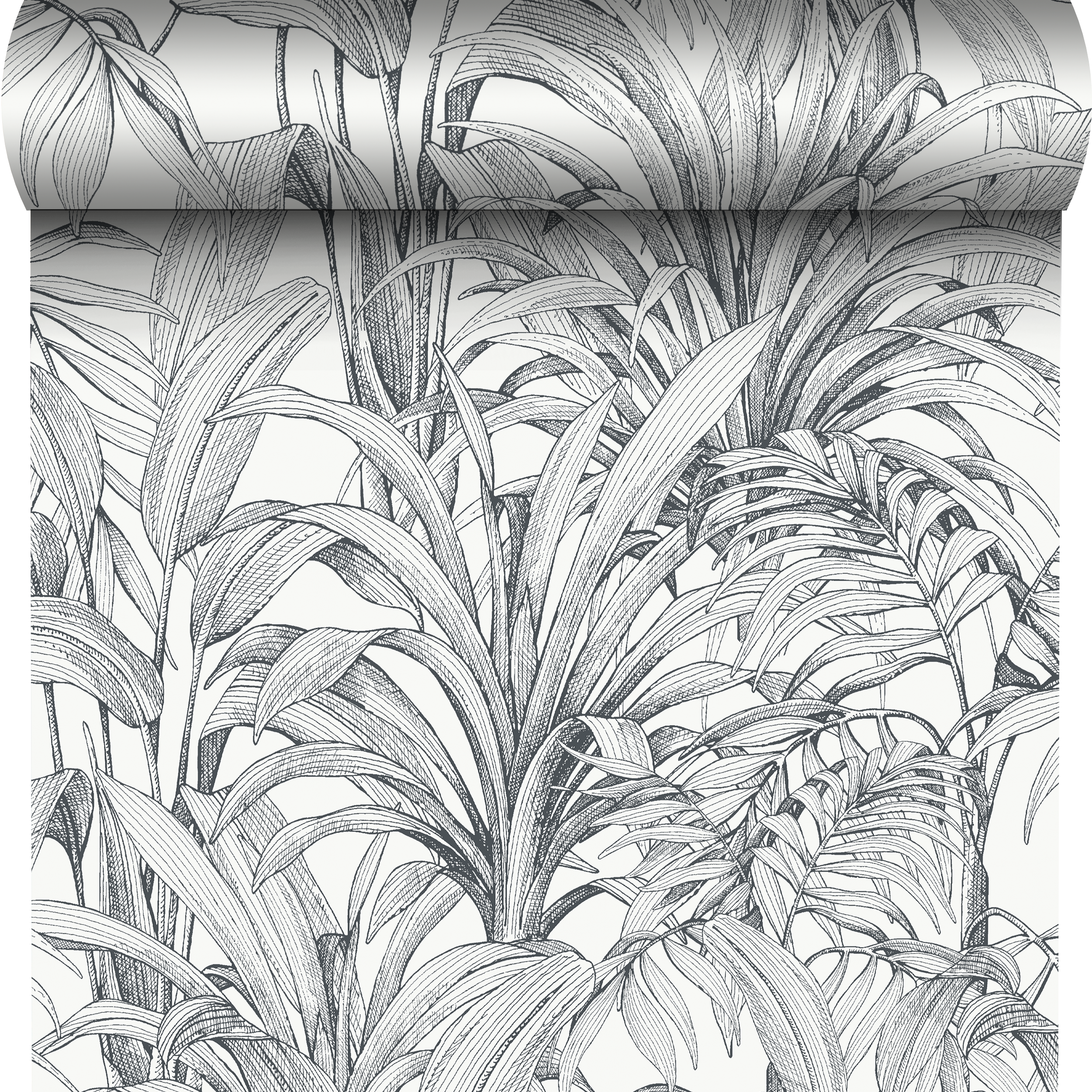 Tapeta Matre A51401 liście biało-czarna winylowa na flizelinie - Leroy ...