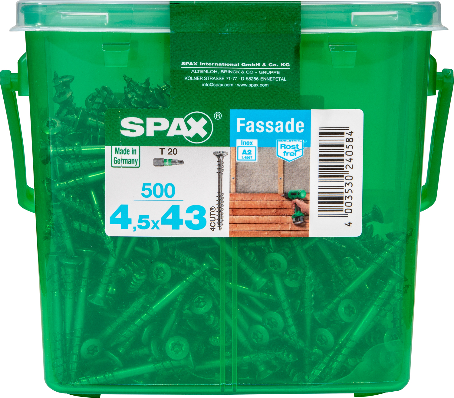 500 vis acier inoxydable tête plate t-star+ SPAX, Ø4.5 x L.43 mm ...