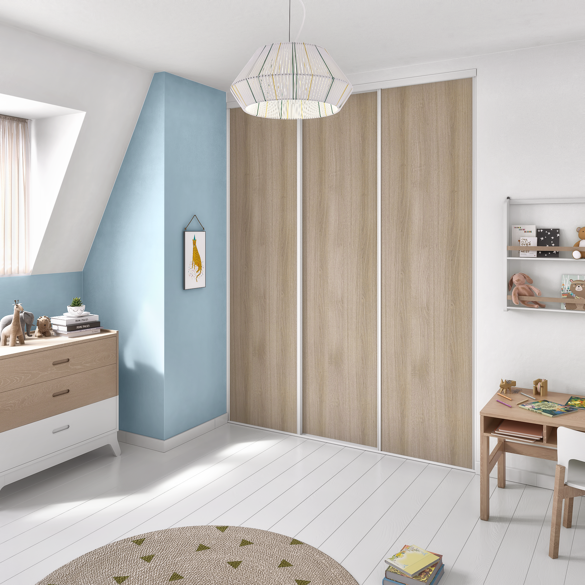 Portes de placard coulissantes Luberon, 3 portes, l194xH250cm | Leroy ...