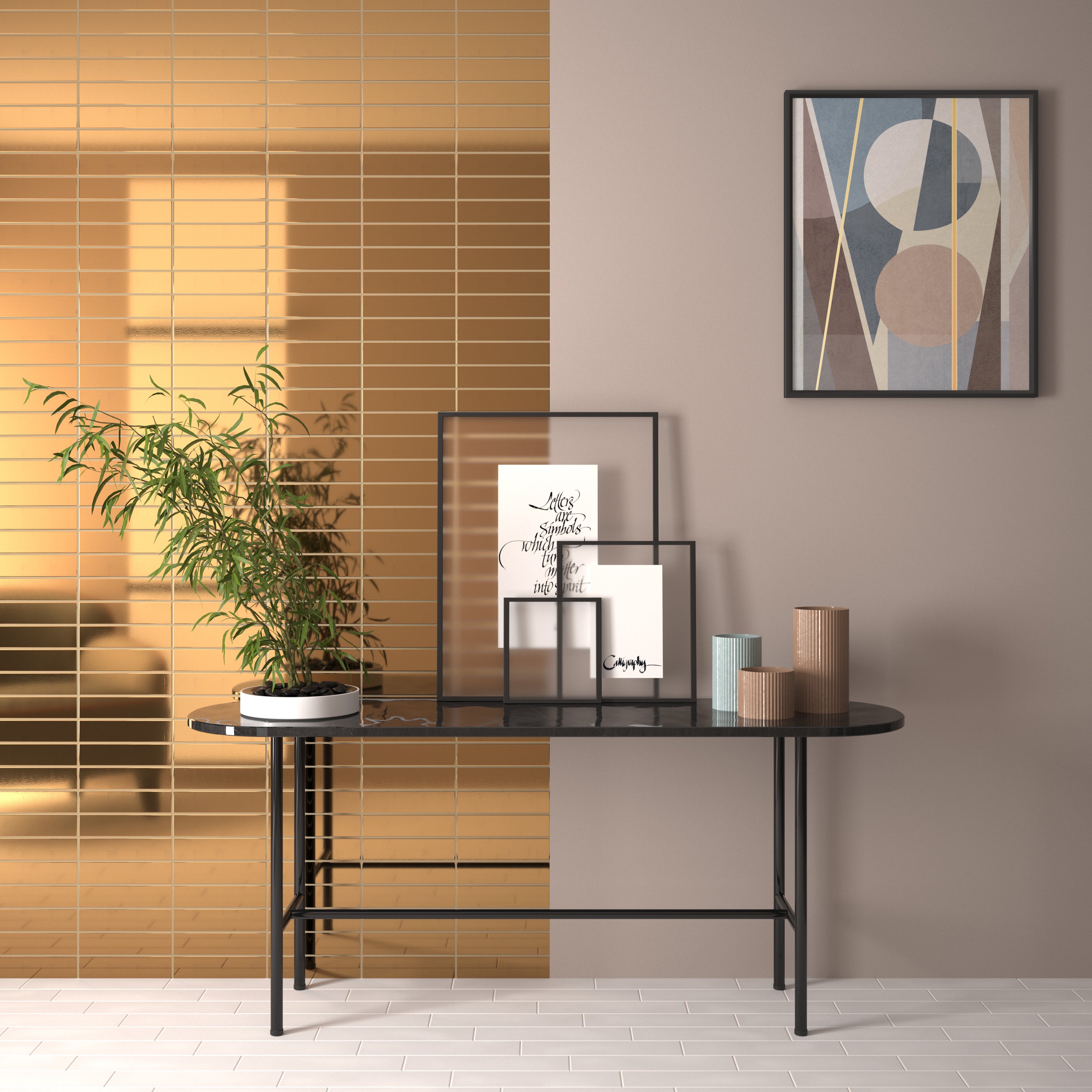 Carrelage mur intérieur doré Bloom rectangle l.6 x L.24.6 cm | Leroy Merlin