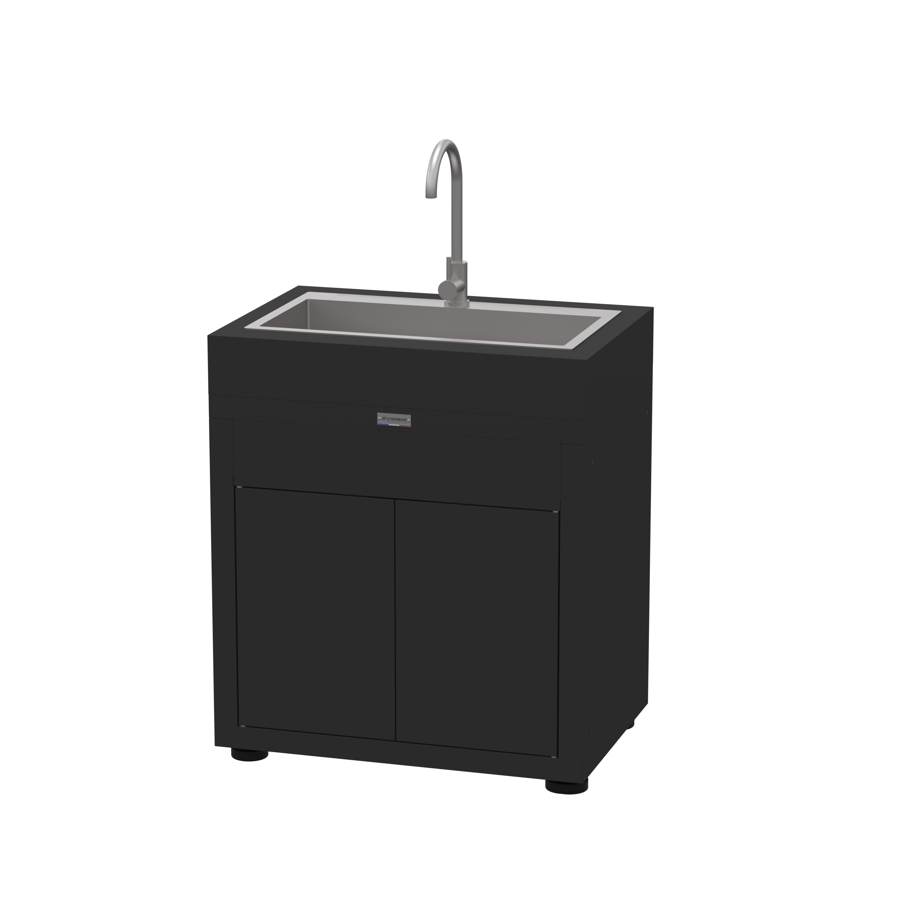 Meuble avec évier intégré pour cuisine extérieure LE MARQUIER, noir ...