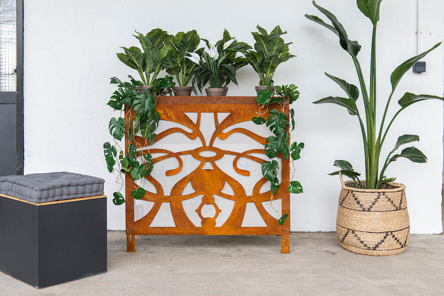 Cache-climatiseur, DEVAUX Art nouveau aluminium rouille, l.100 x H.80 ...