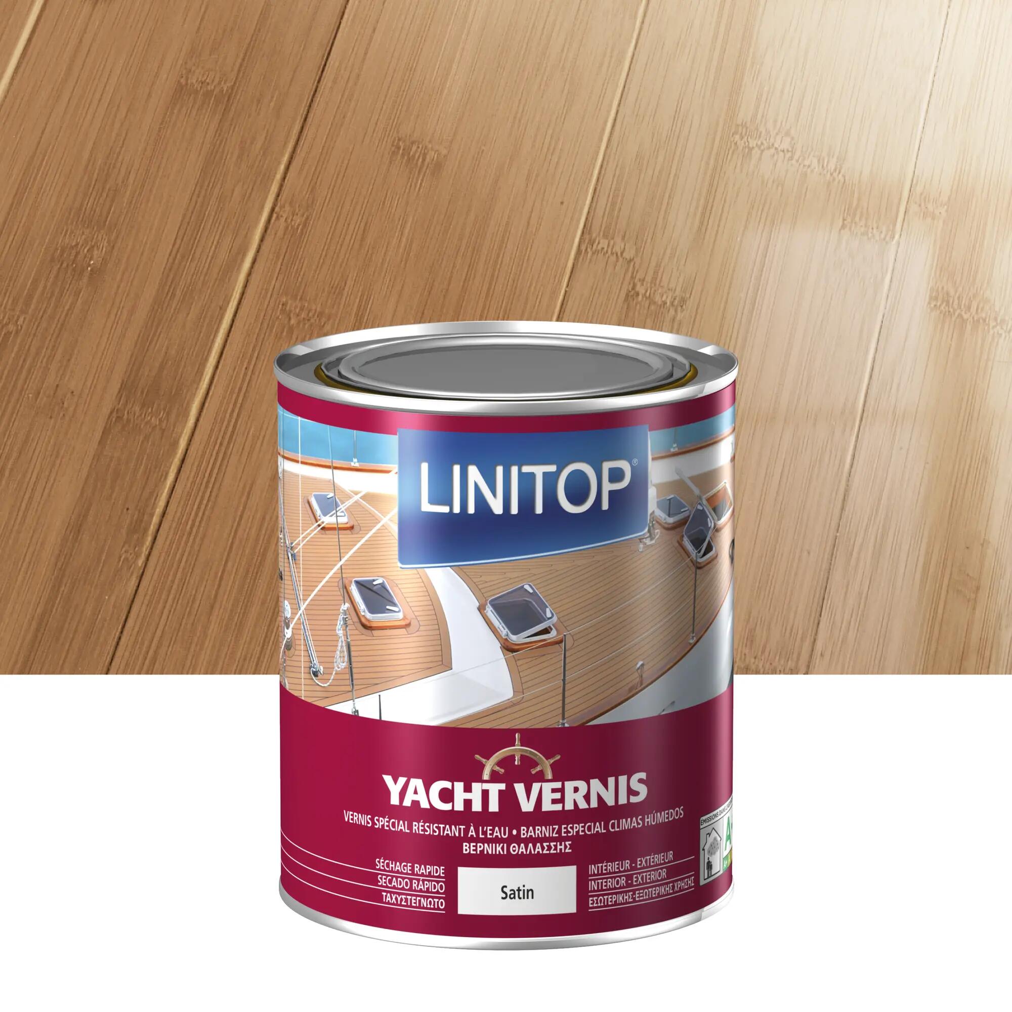 Vernis pour bois extérieur LINITOP Yacht incolore satin satiné 0.75 l ...