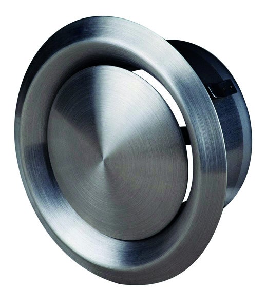 Bouche d'aération inox DMO Encastrement diam.125 mm, l.17.5 cm x H.17.5 ...