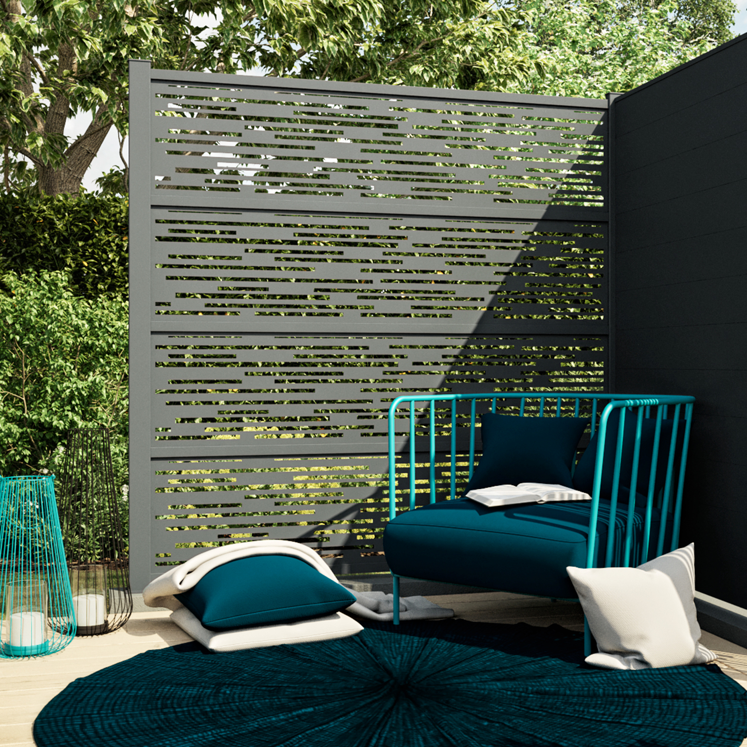 Kit palissade Klos up! 7016 - gris anthracite, H.181 x l.177 cm | Leroy Merlin