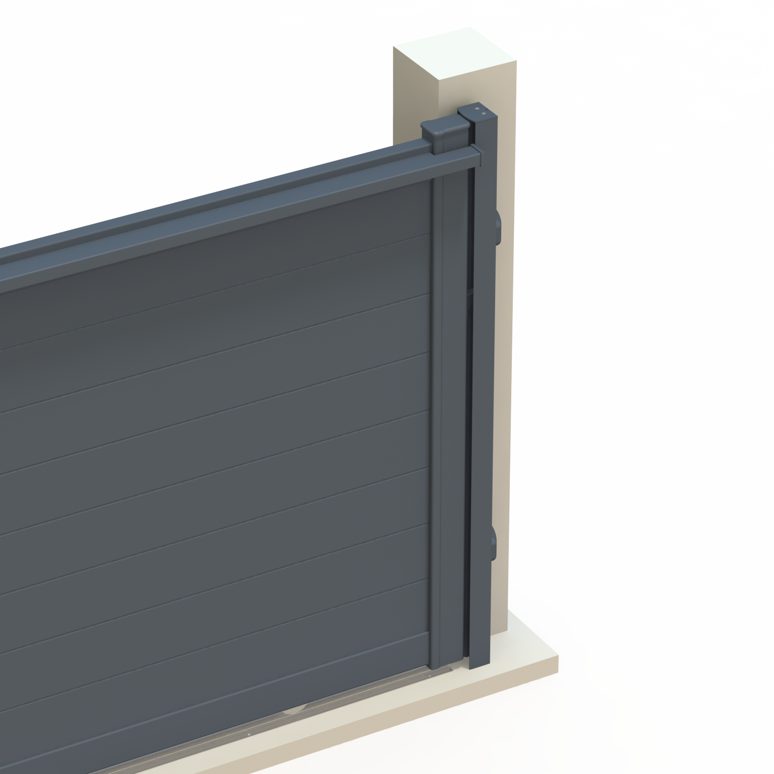 Profil de réception portail coulissant aluminium, Gris zinc, l.8 x H ...