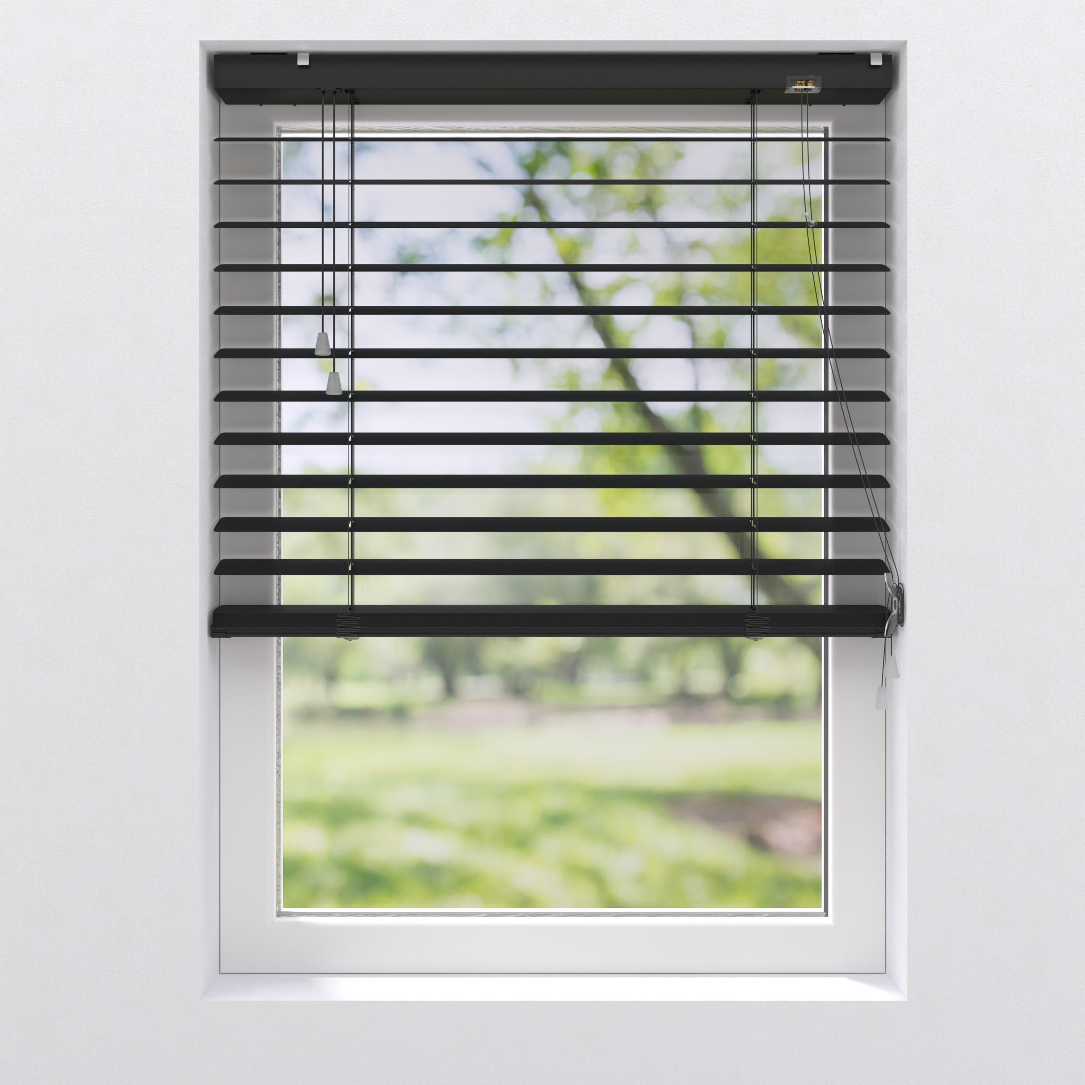 Store vénitien aluminium 50 mm, Pure noir mat, l.200 x H.180 cm | Leroy ...