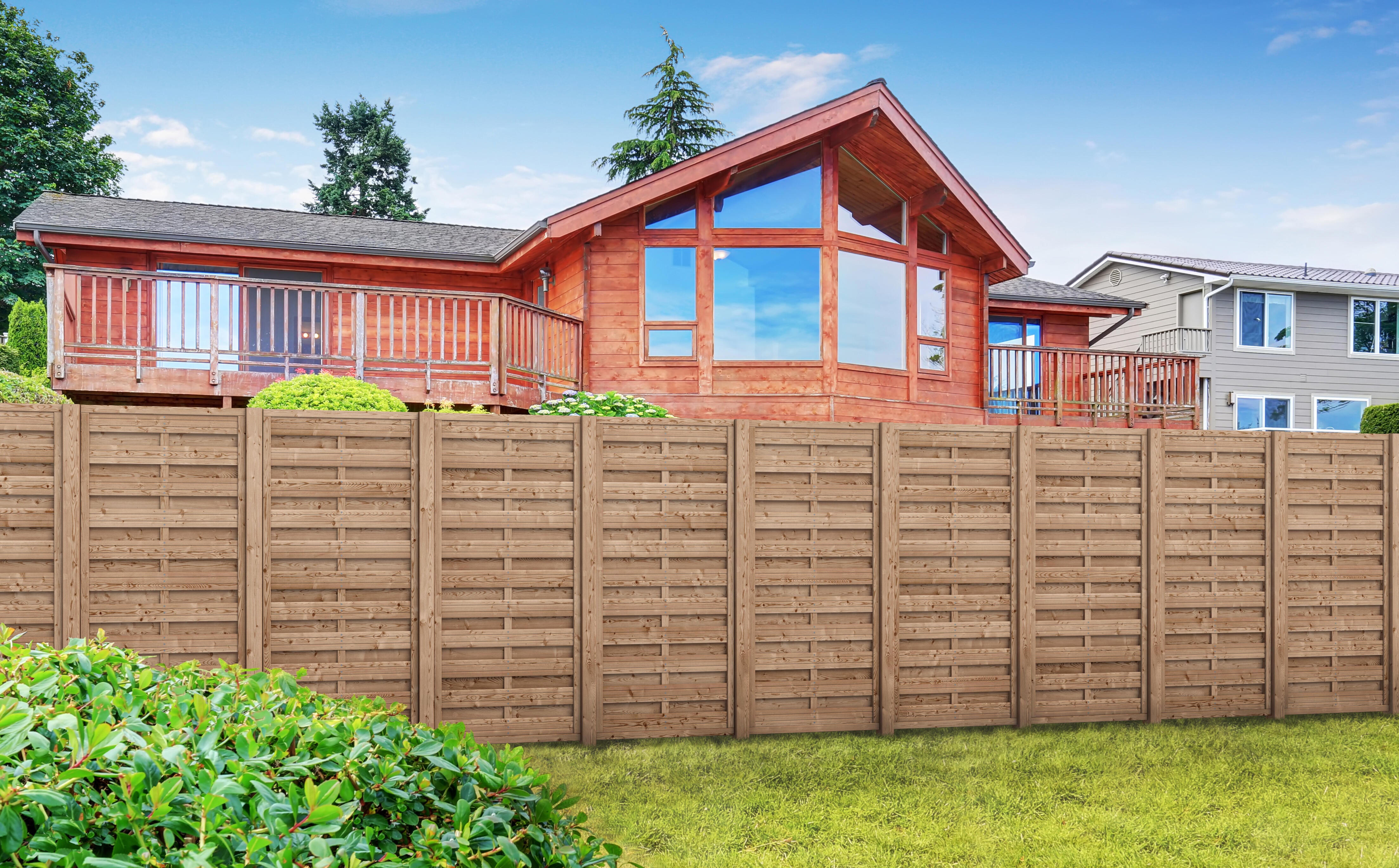 Panneau de clôture bois plein Anna STELMET, l.90 x H.200 cm, marron ...