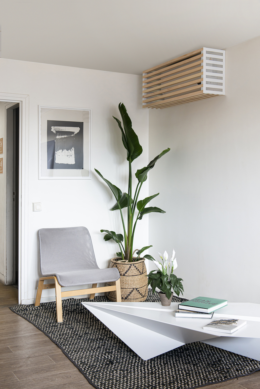 Cache-climatiseur, DEVAUX Art deco aluminium blanc, l.95 x H.42 cm ...