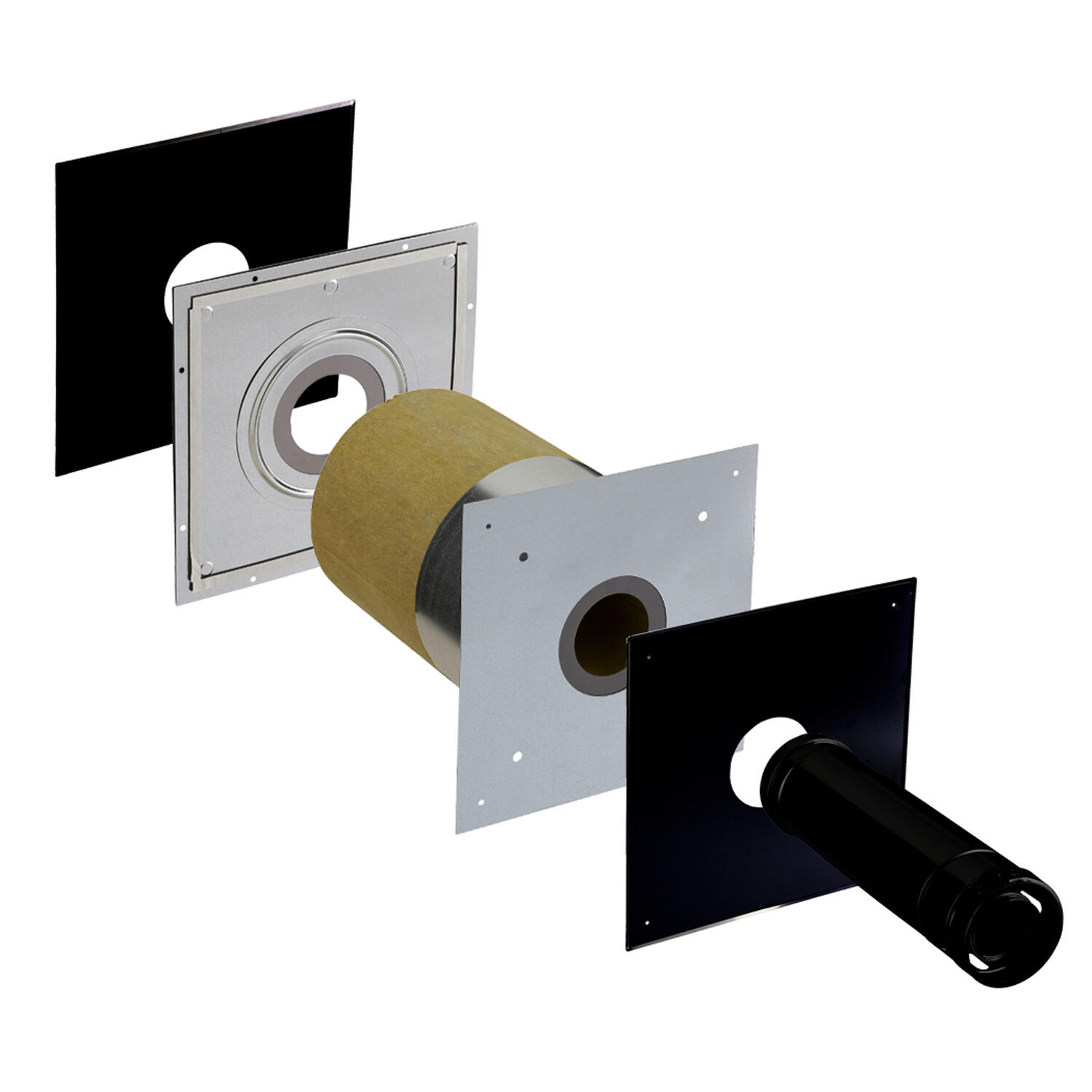 Kit Traversée Murale sortie horizontale PGI Diam 80/130 - Noir | Leroy ...