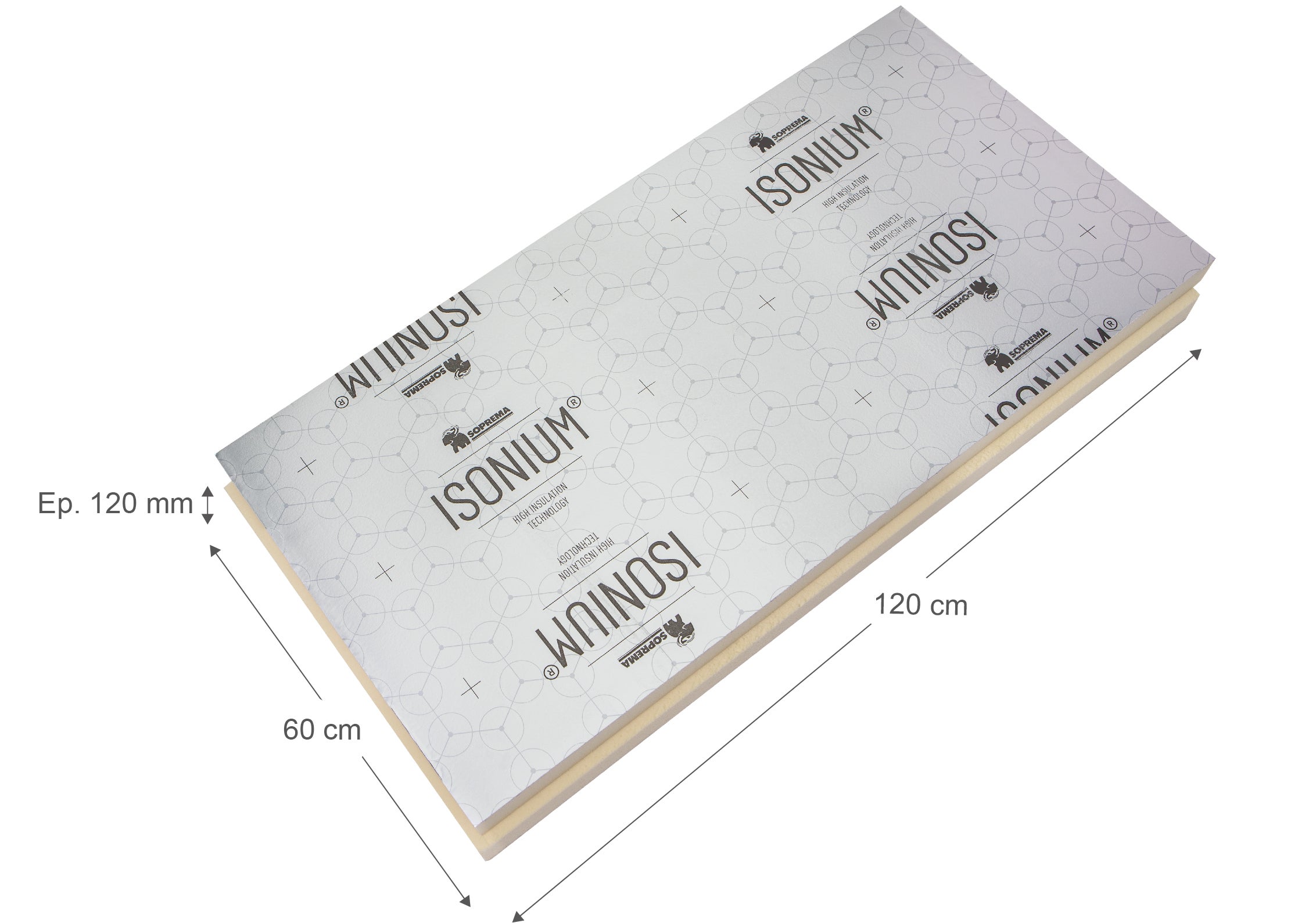 3 panneaux pour isolation polyuréthane SOPREMA, R=6, Ep.120mm,1.2x0.6m ...