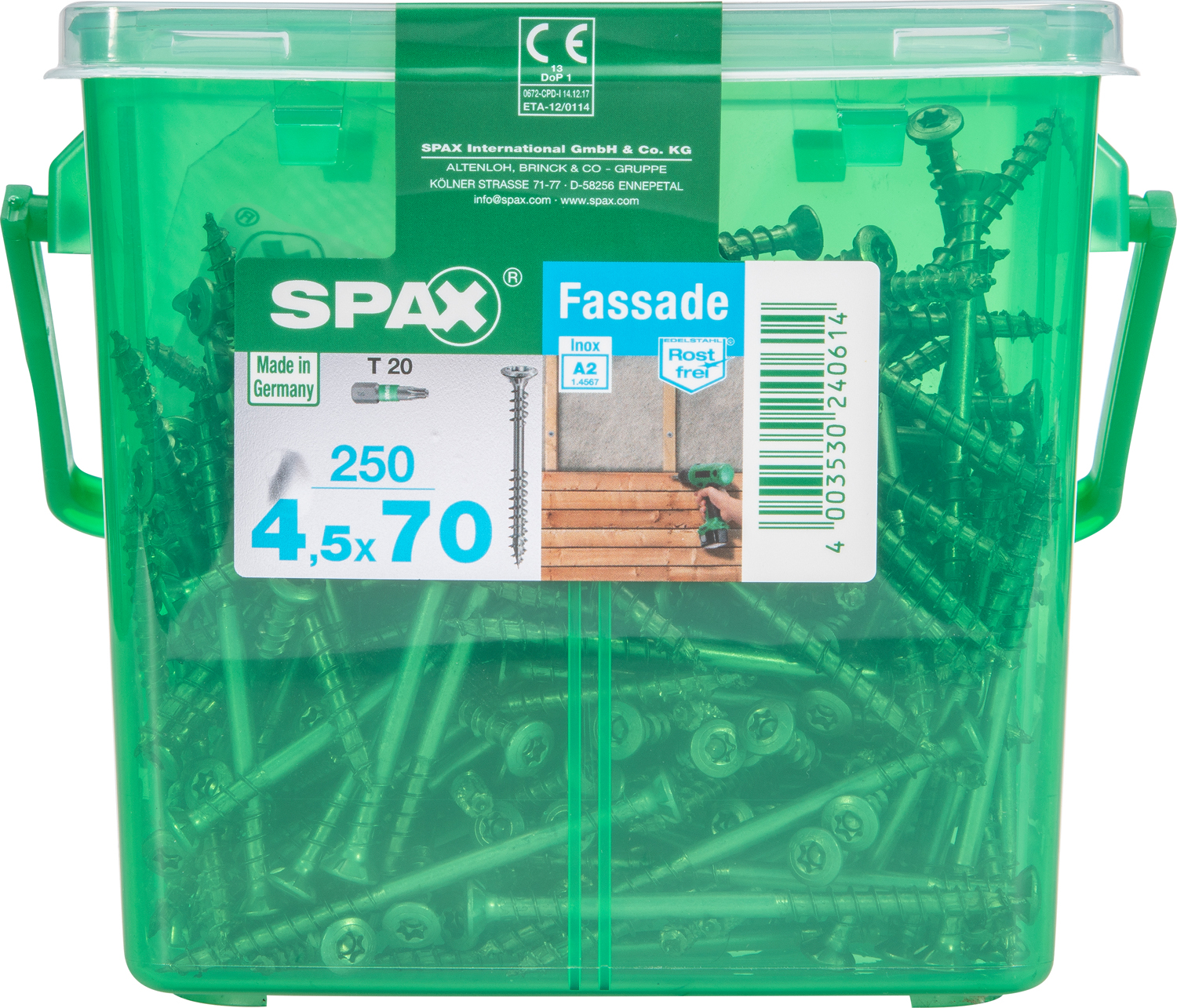 250 vis acier inoxydable tête plate t-star+ SPAX, Ø4.5 x L.70 mm ...