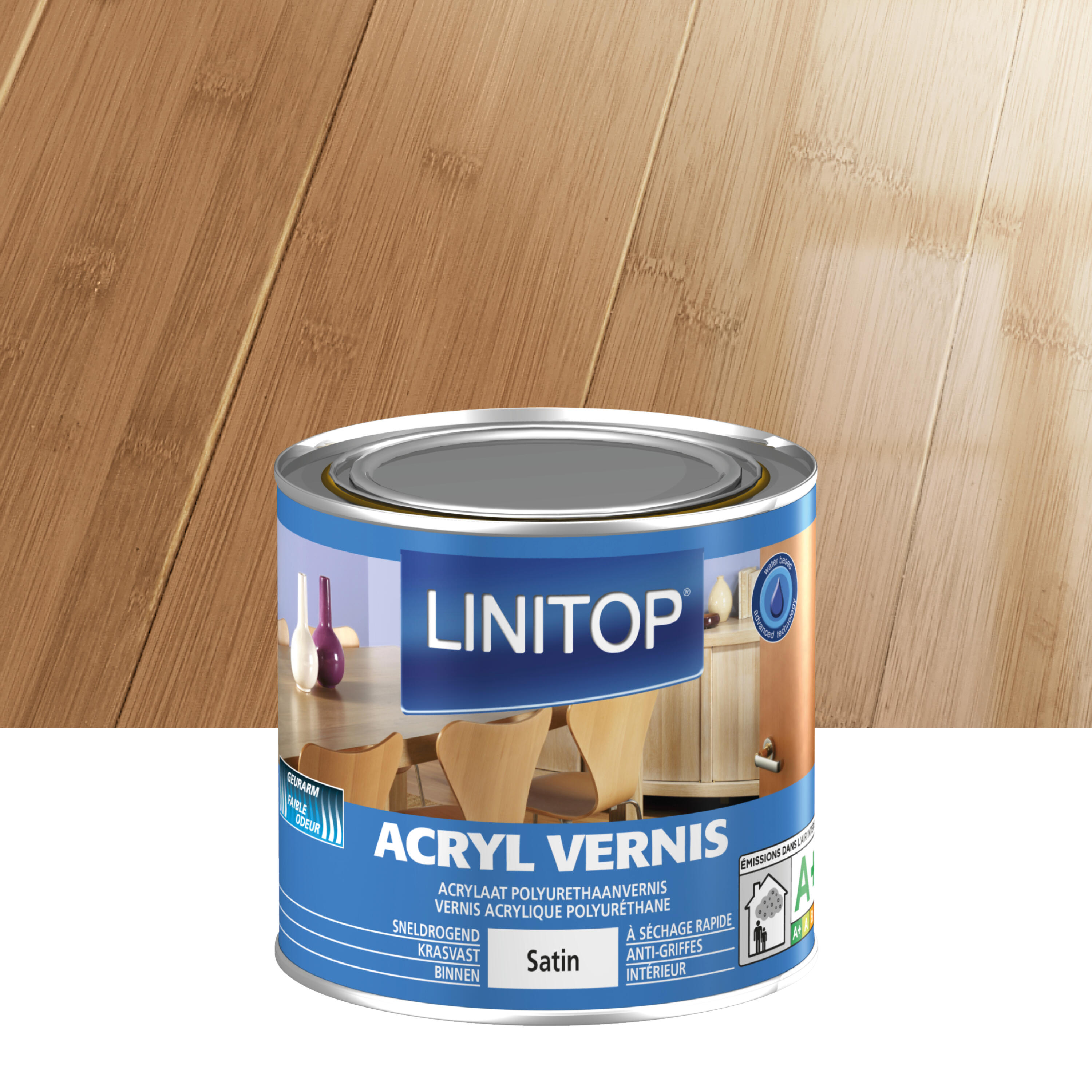 Vernis bois intérieur meuble LINITOP, incolore Acryl satiné, 0.25l ...