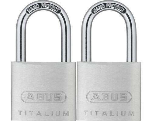 Lot de 2 cadenas avec clé ABUS aluminium, l.30 mm | Leroy Merlin