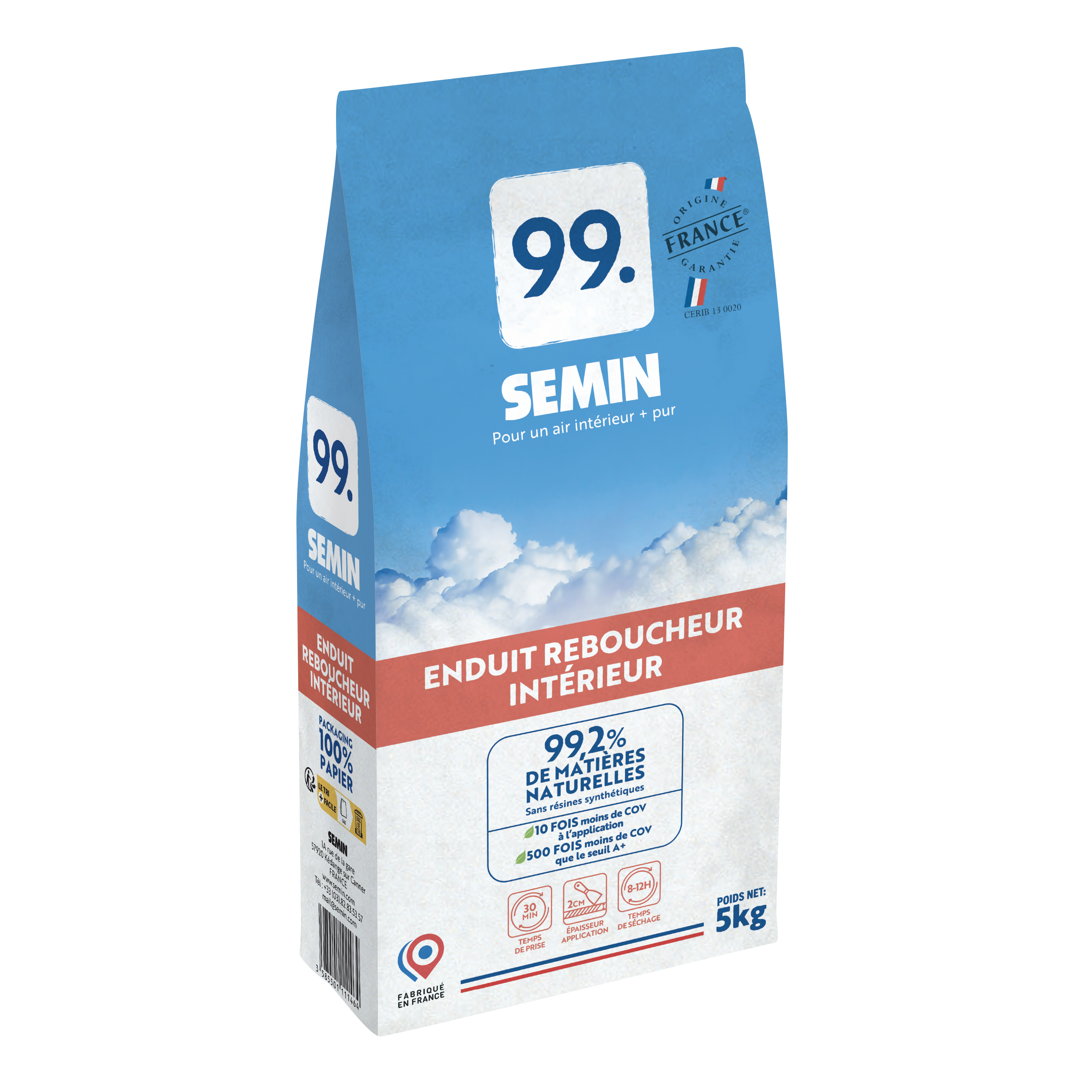 Enduit en poudre 99 SEMIN 5 kg | Leroy Merlin